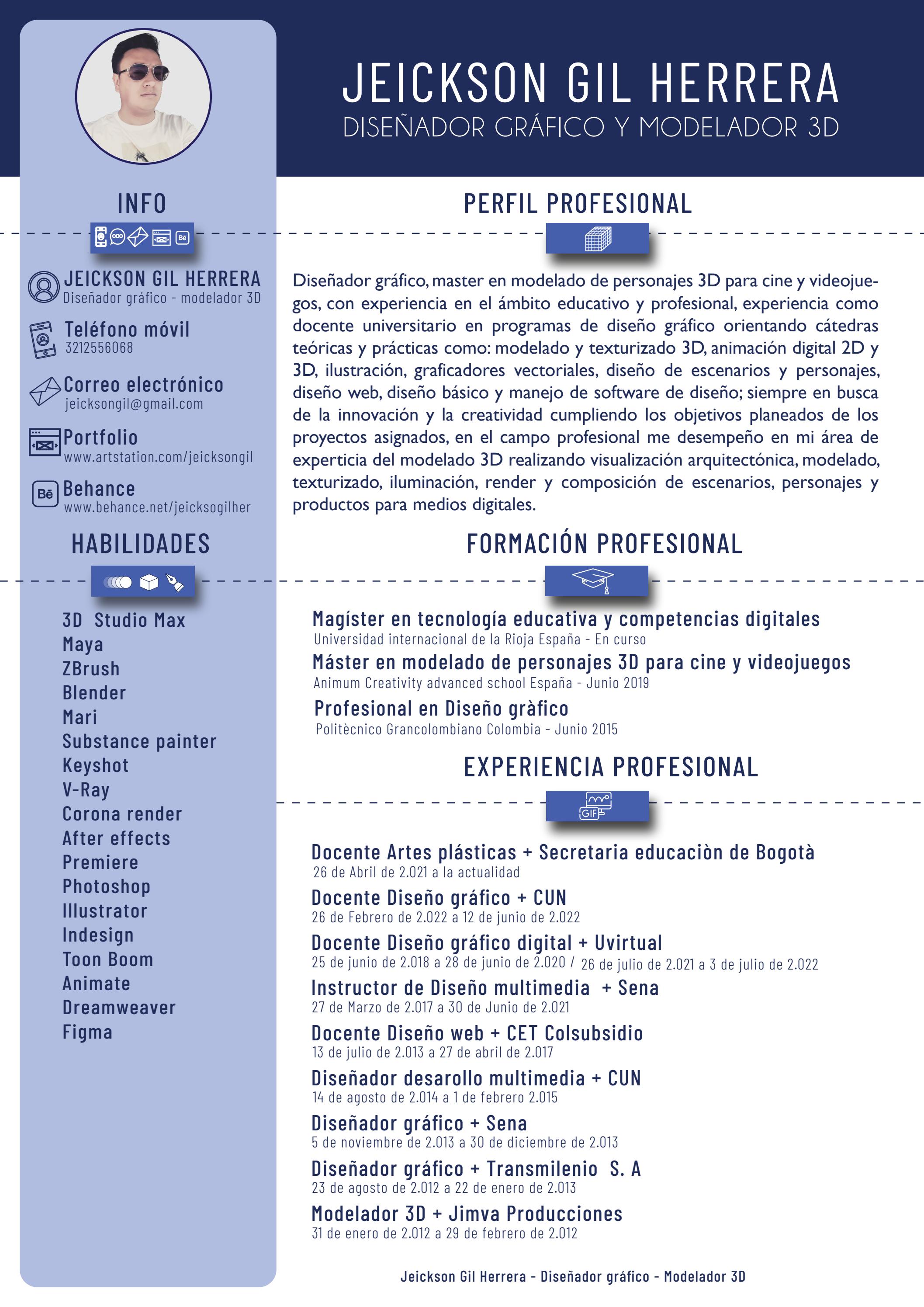 Cv artist 3D graphic designer by Jeickson Gil Herrera - Issuu