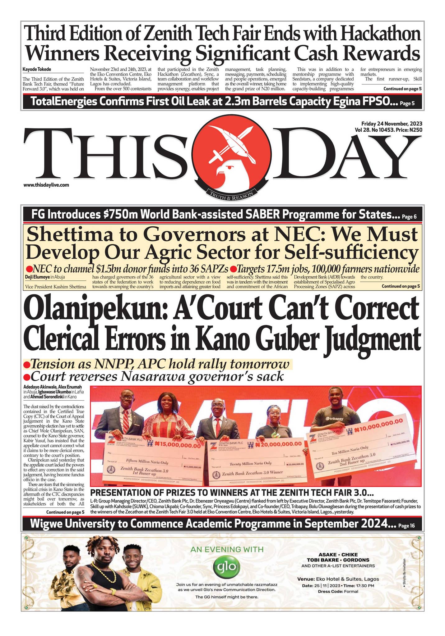 FRIDAY 24TH NOVEMBER 2023 by THISDAY Newspapers Ltd - Issuu