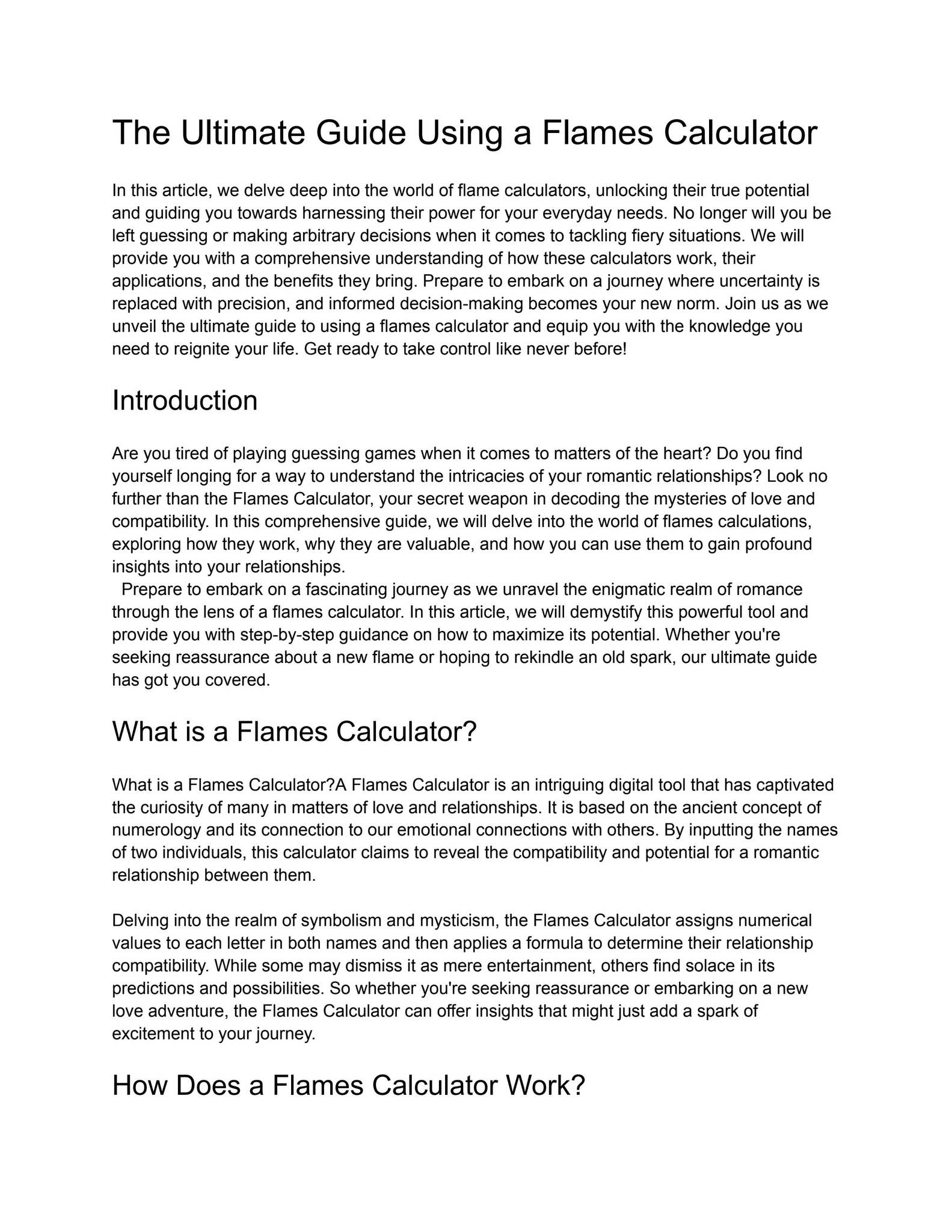 The Ultimate Guide Using a Flames Calculator by darshit - Issuu