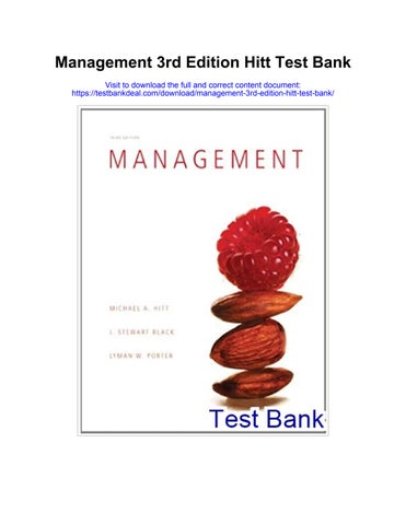 Management 3rd edition hitt test bank by neville.beaver110 - Issuu