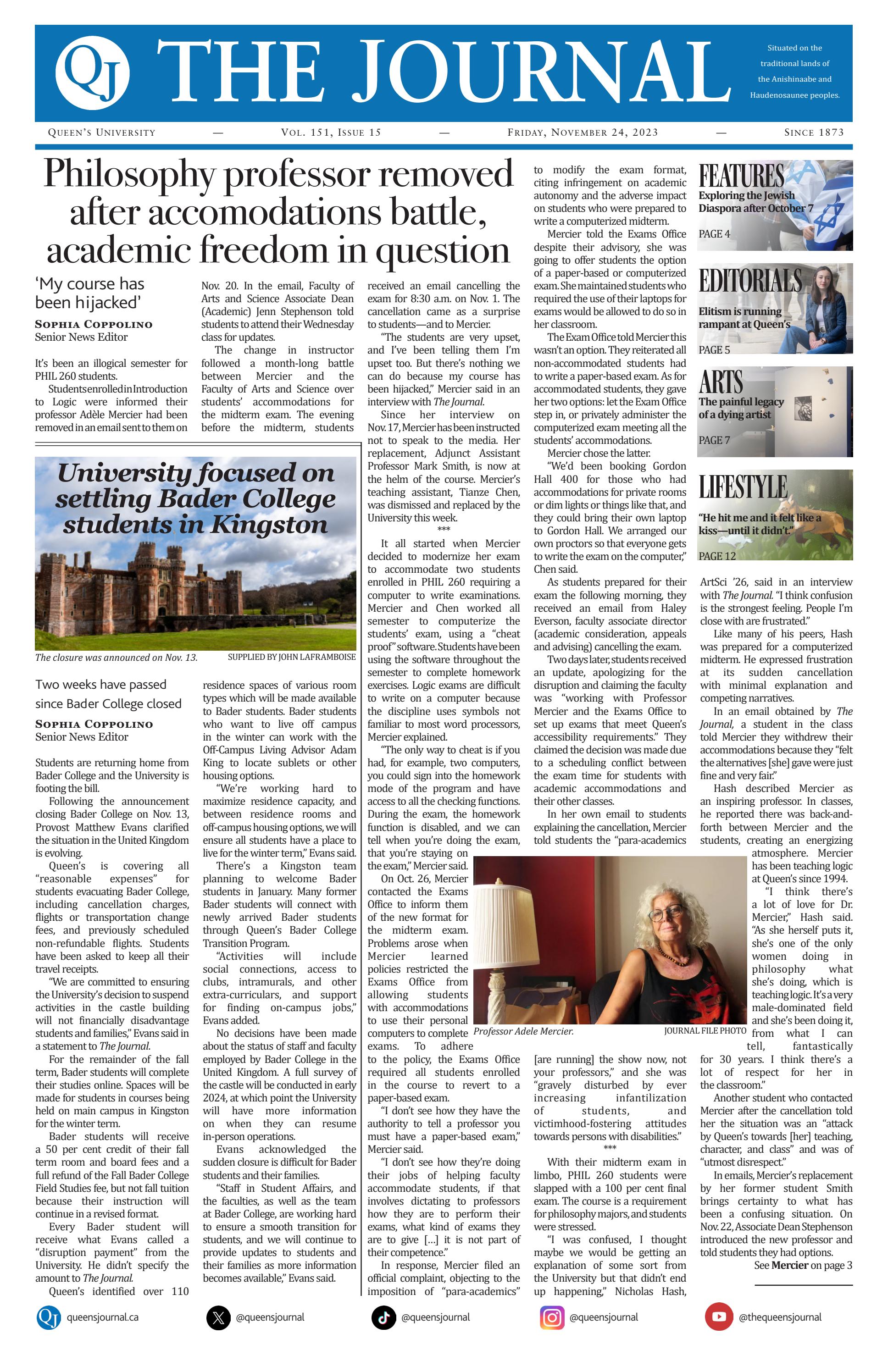 The Queen's Journal, Volume 151, Issue 15 by The Queen's Journal - Issuu