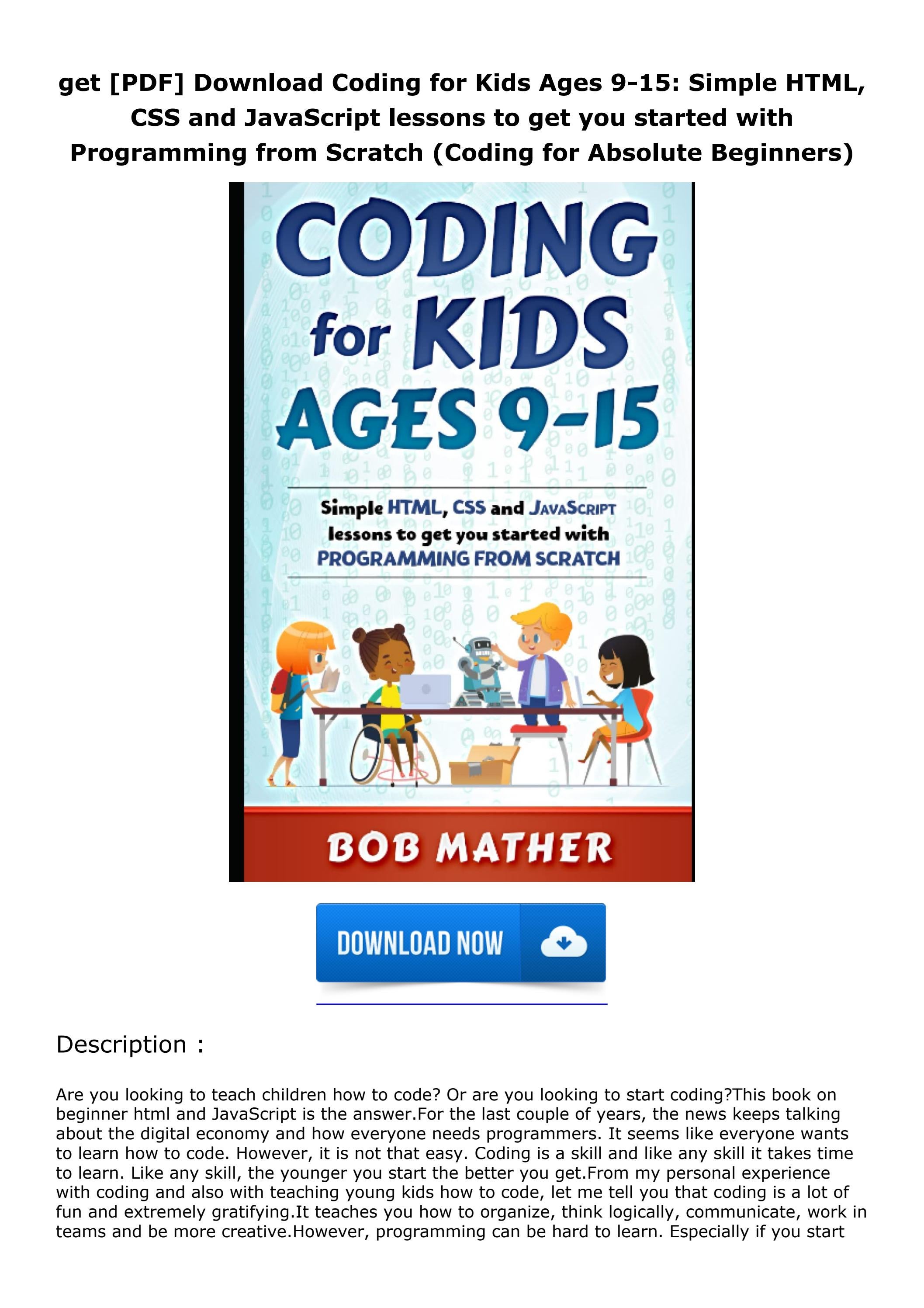 get [PDF] ⭐DOWNLOAD ⚡ Coding for Kids Ages 9-15: Simple HTML, CSS and ...