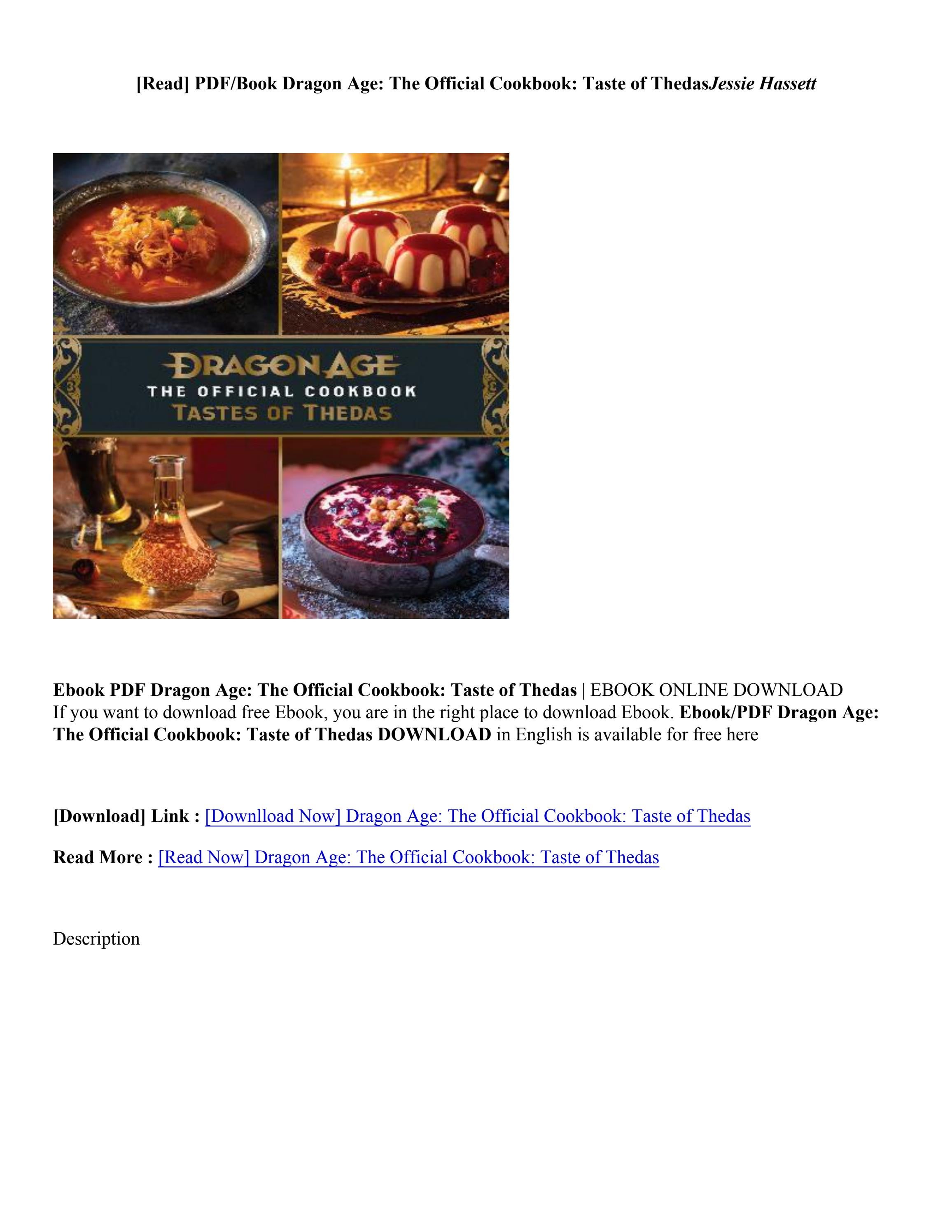 (PDF/ePub) Dragon Age: The Official Cookbook: Taste of Thedas By Jessie ...
