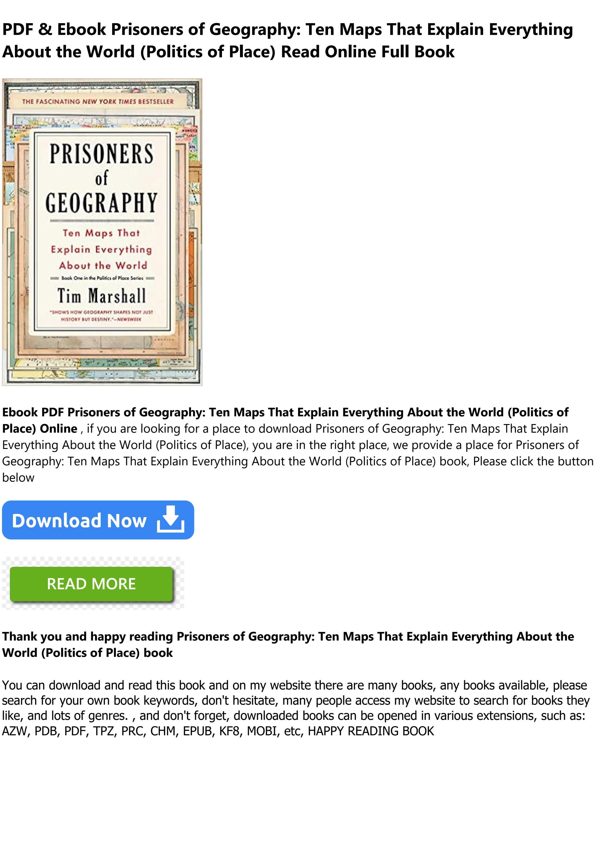 ~*PDF $^EPub[READ] Prisoners of Geography: Ten Maps That Explain ...