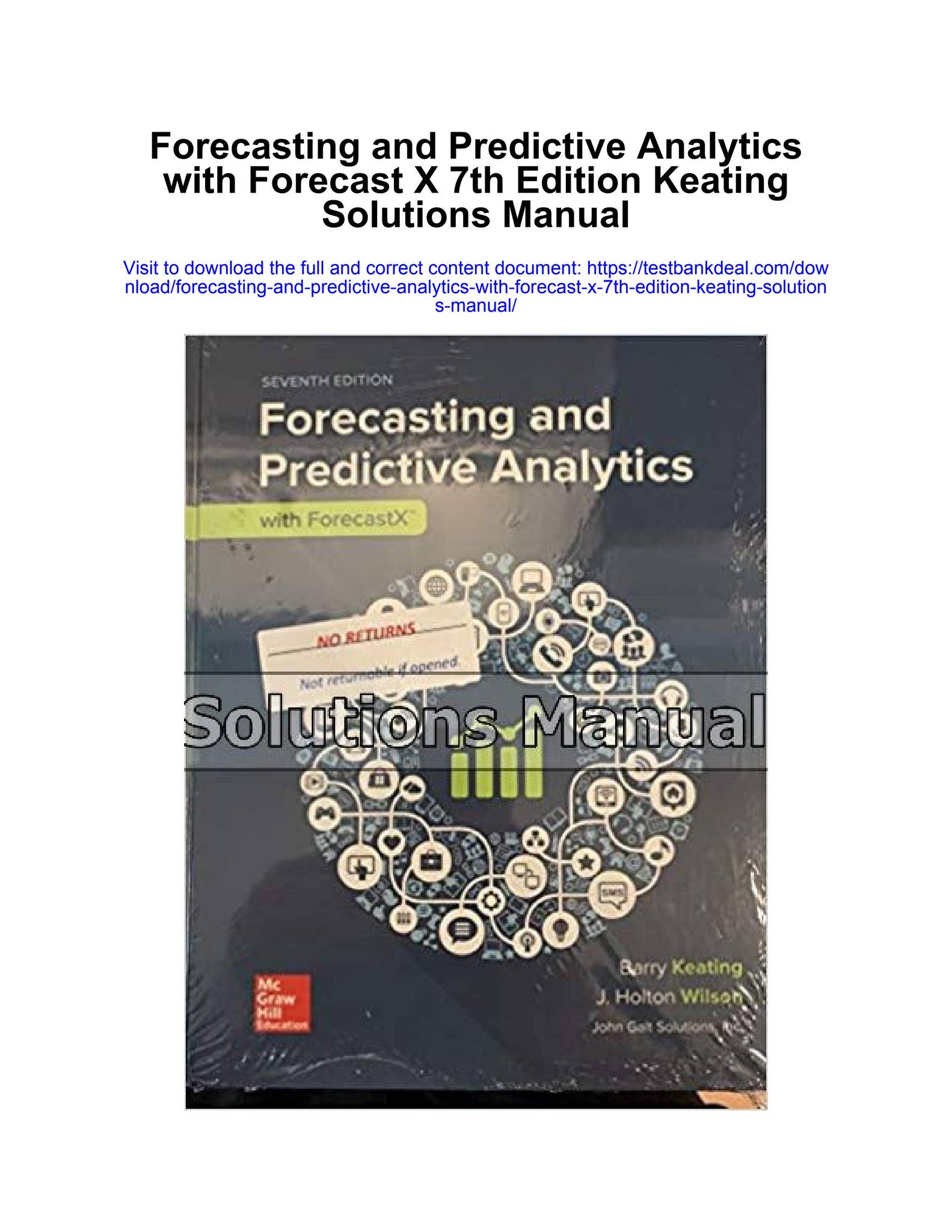 Forecasting and predictive analytics with forecast x 7th edition ...