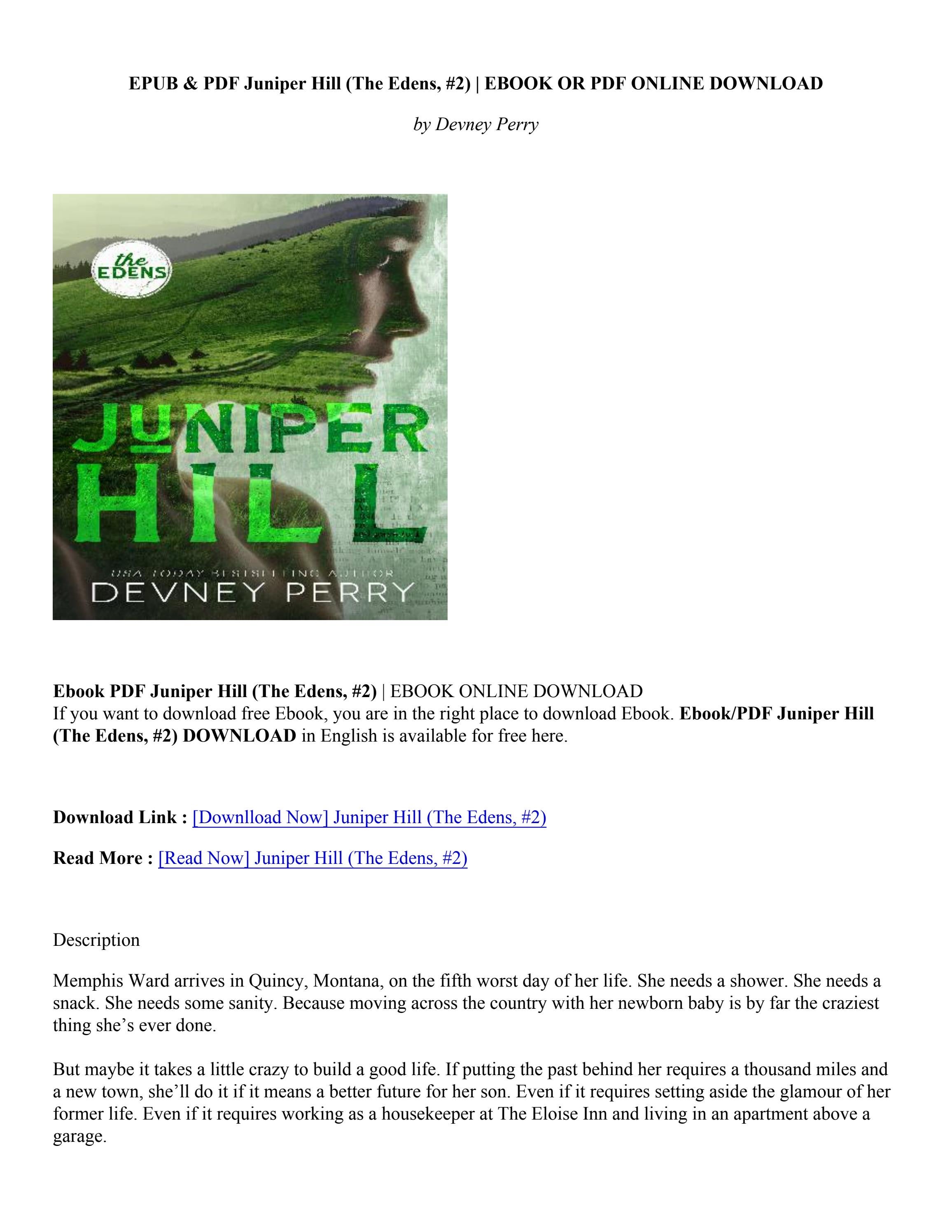 [PDF Download] Juniper Hill (The Edens, #2) - Devney Perry by ...