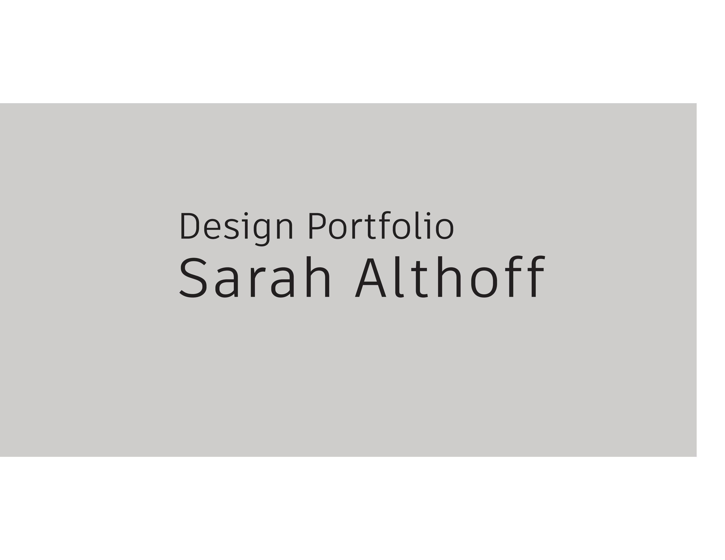 Althoff, Sarah_Portfolio by salthoff - Issuu