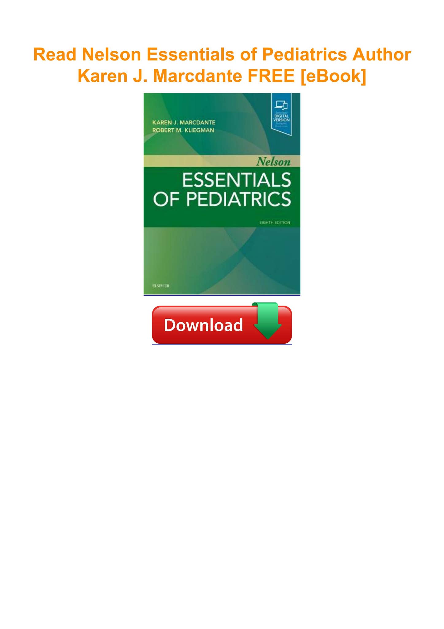 Read Nelson Essentials of Pediatrics Author Karen J. Marcdante FREE ...