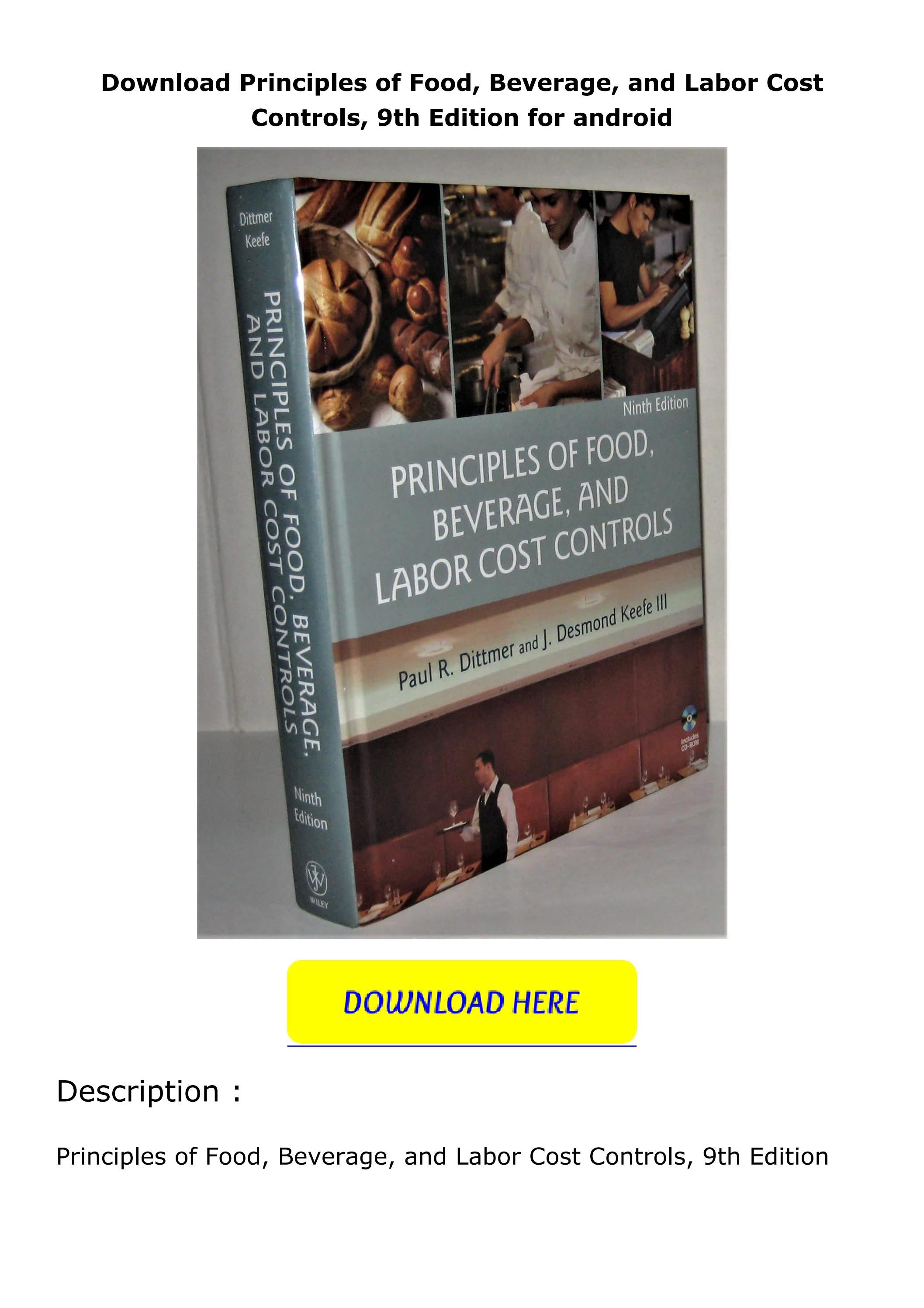 Download Principles of Food, Beverage, and Labor Cost Controls, 9th ...