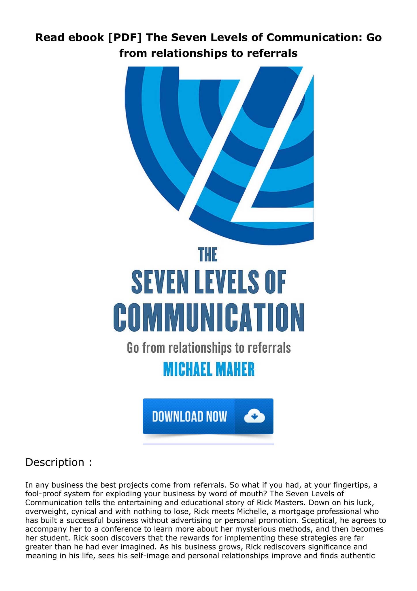 Read⭐ ebook [PDF] The Seven Levels of Communication: Go from ...