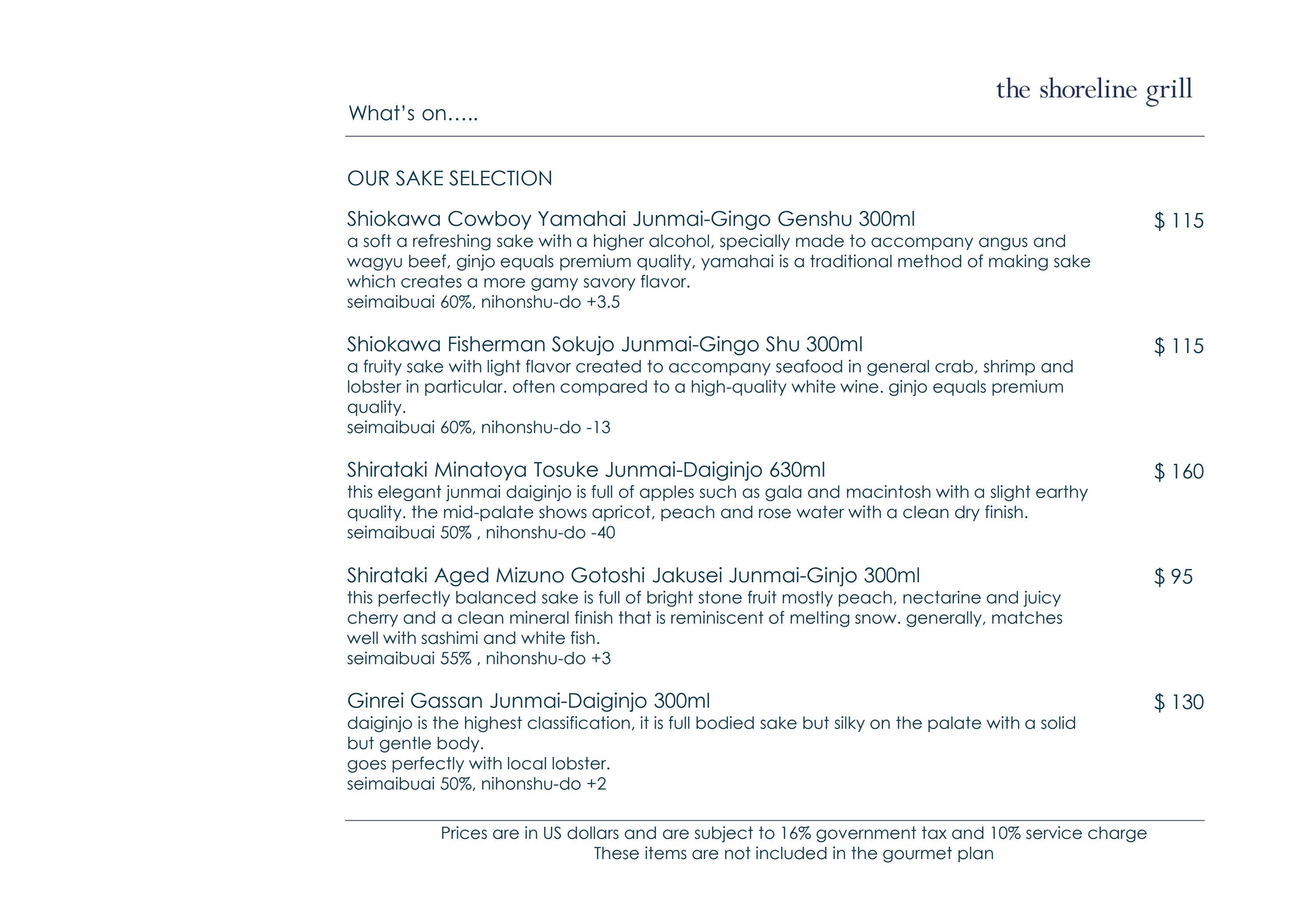 The Shoreline Grill Chef's Table Menu by milaidhoo - Issuu