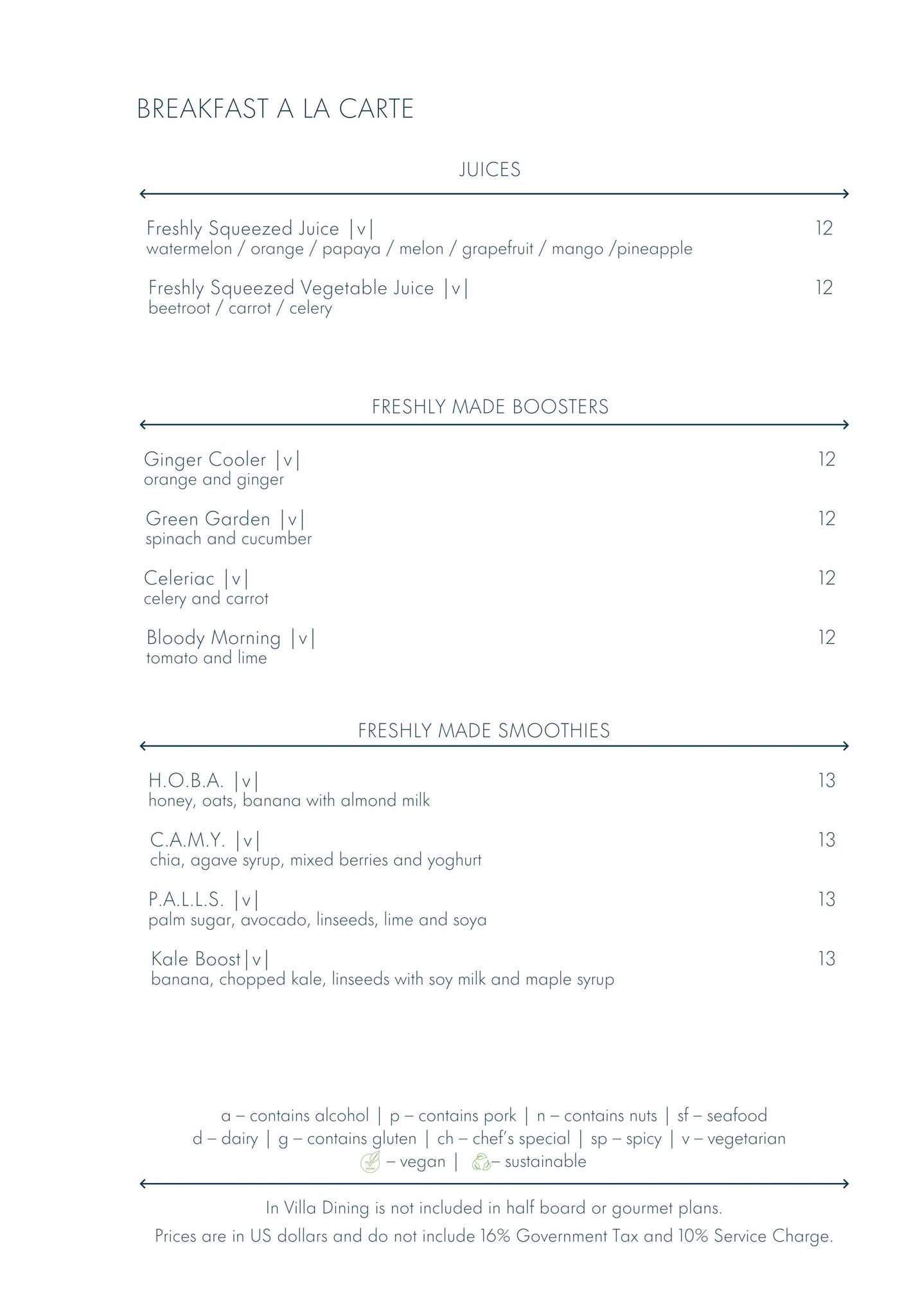 In-Villa Dining Menu by milaidhoo - Issuu