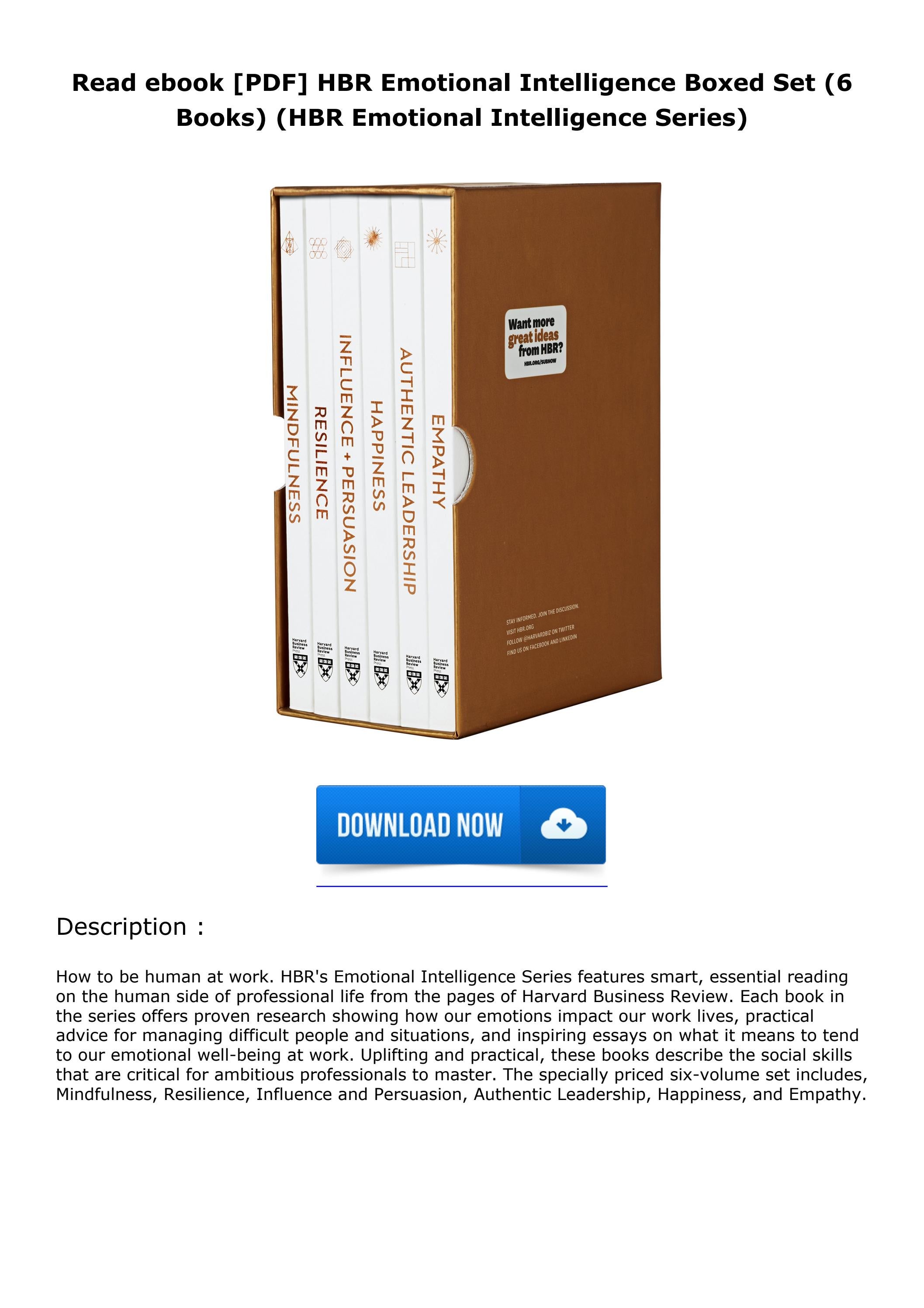 Read ebook [PDF] HBR Emotional Intelligence Boxed Set (6 Books) (HBR ...