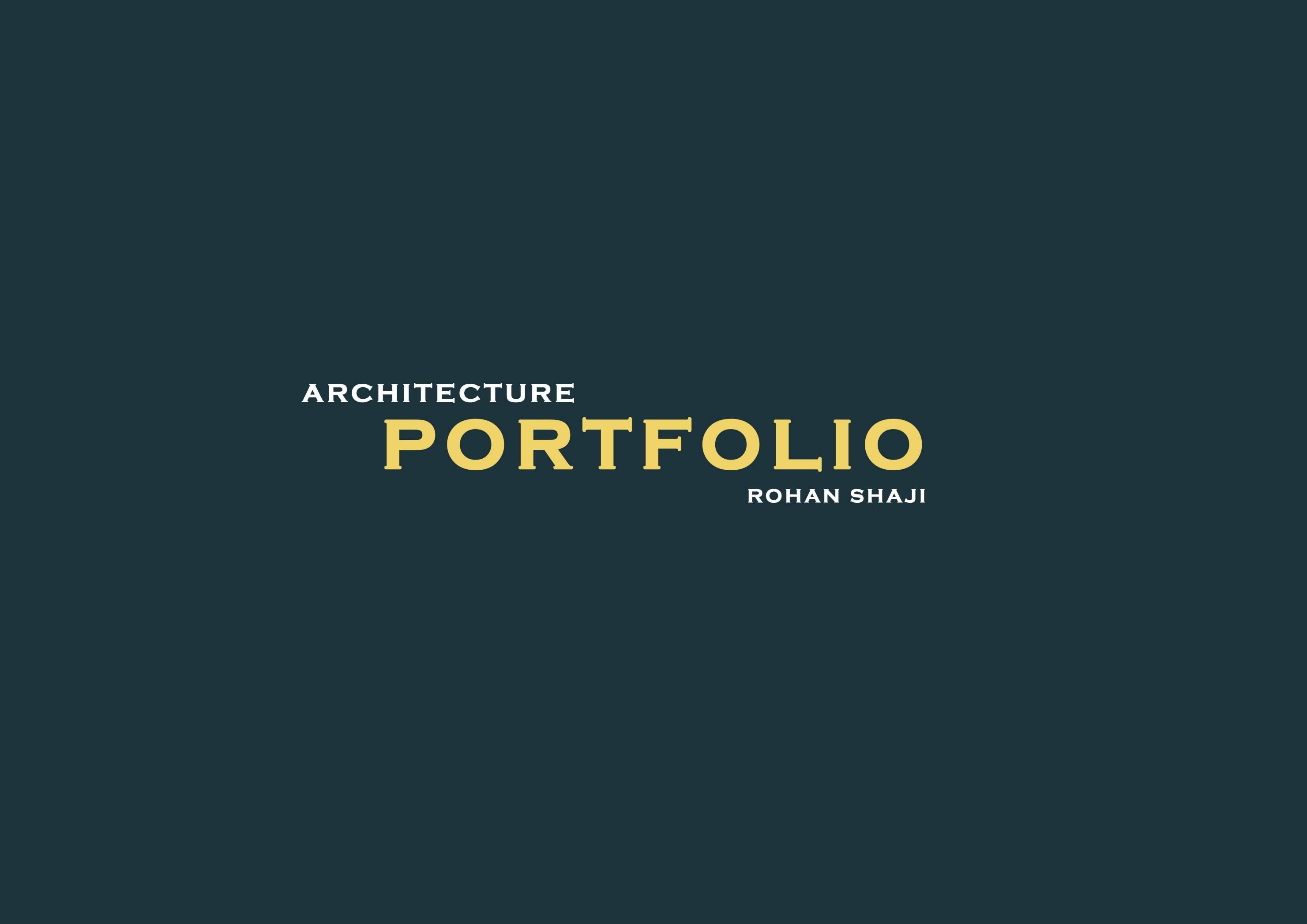 Architecture Portfolio Rohan Shaji by Rohan shaji - Issuu