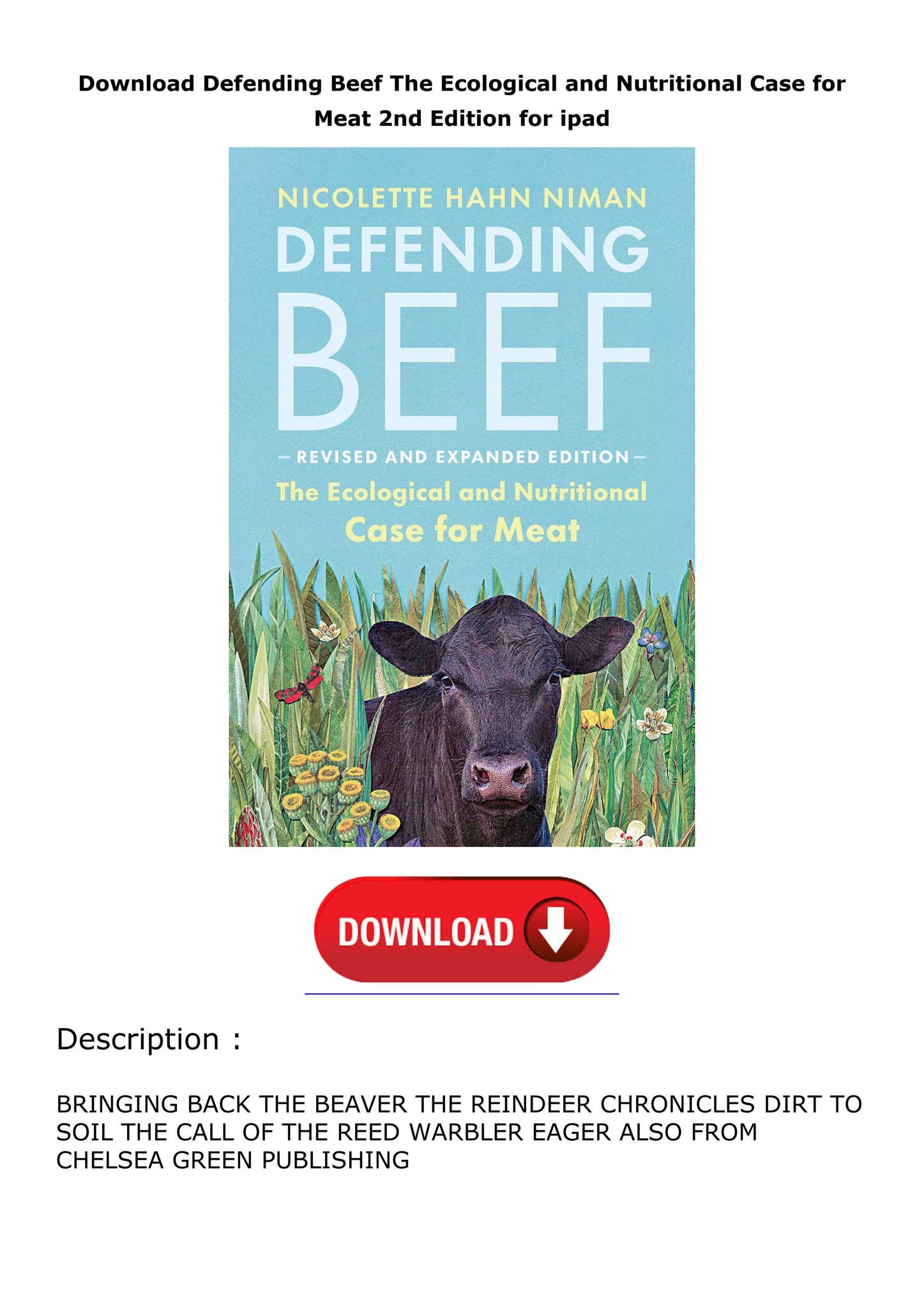 [PDF] READ⚡ Defending Beef The Ecological and Nutritional Case for Meat ...