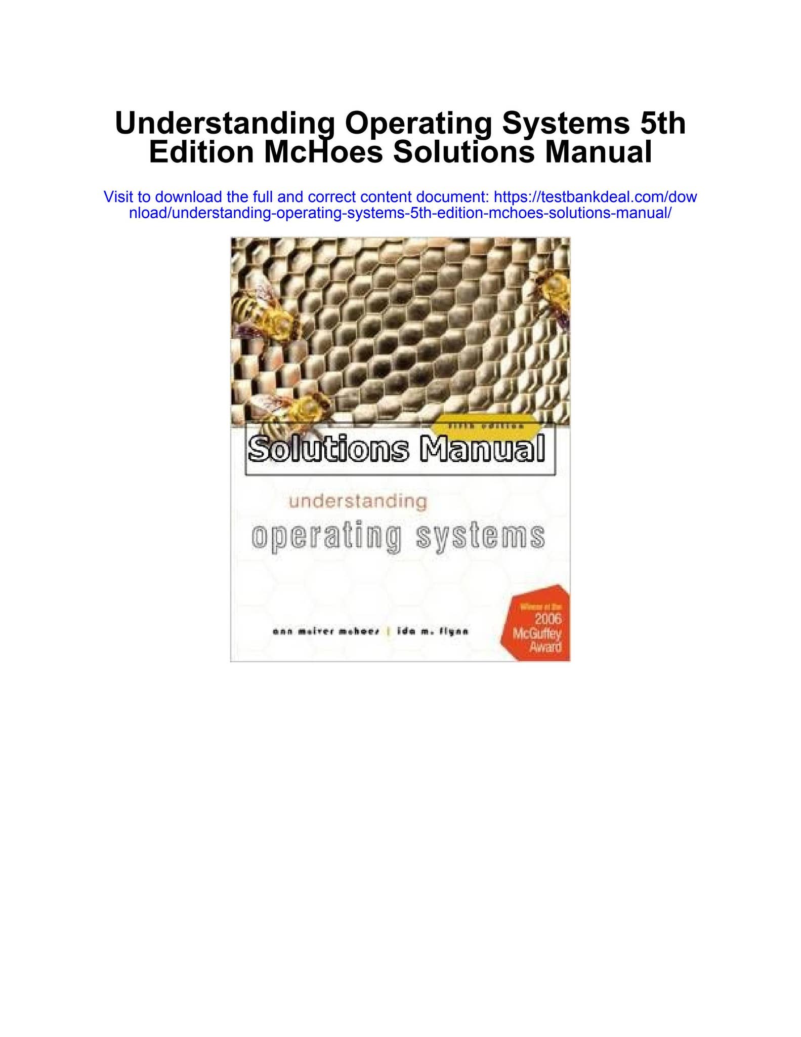 Understanding operating systems 5th edition mchoes solutions manual by ...
