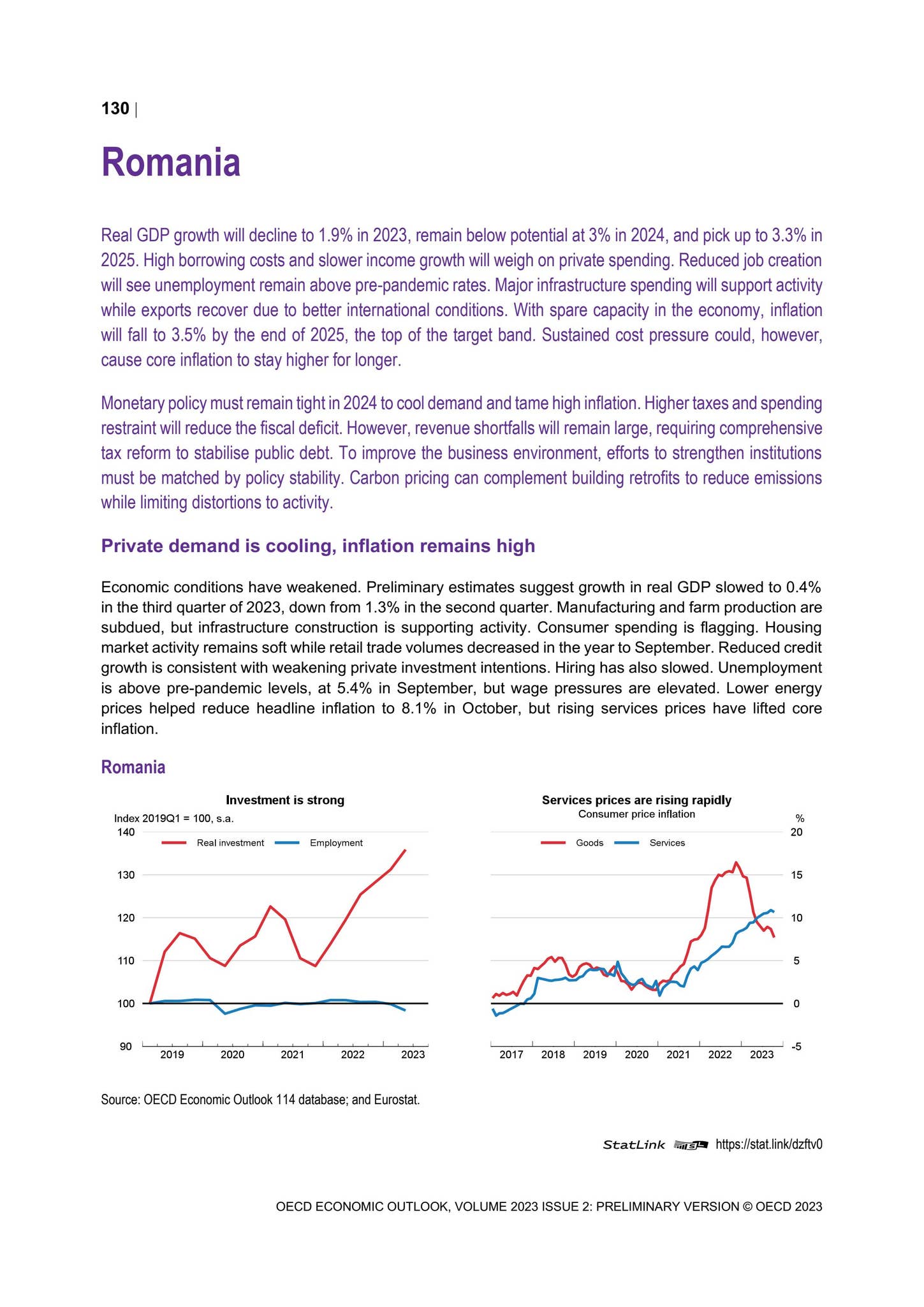 Romania projection note OECD Economic Outlook November 2023 by OECD - Issuu