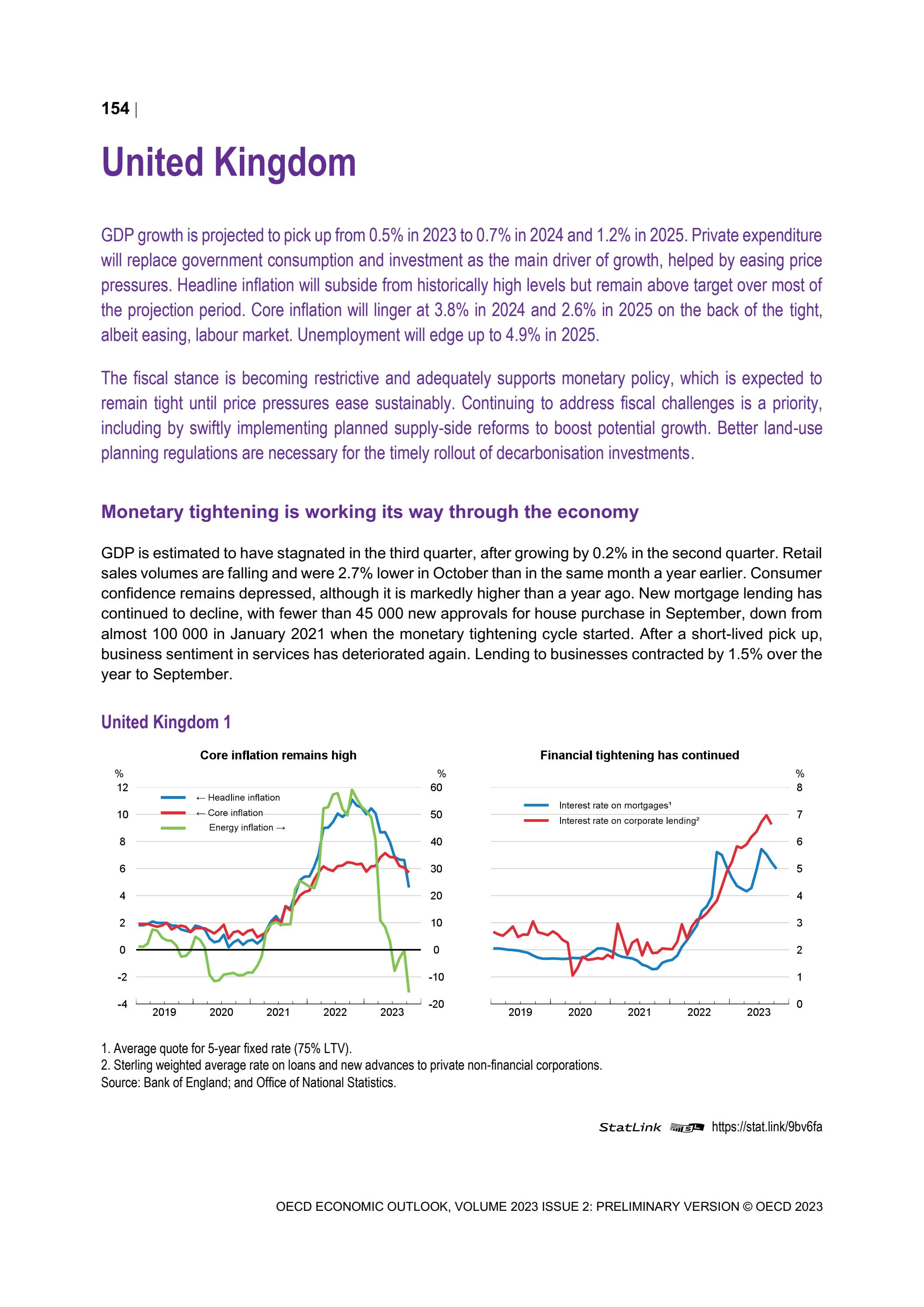United Kingdom projection note OECD Economic Outlook November 2023 by ...