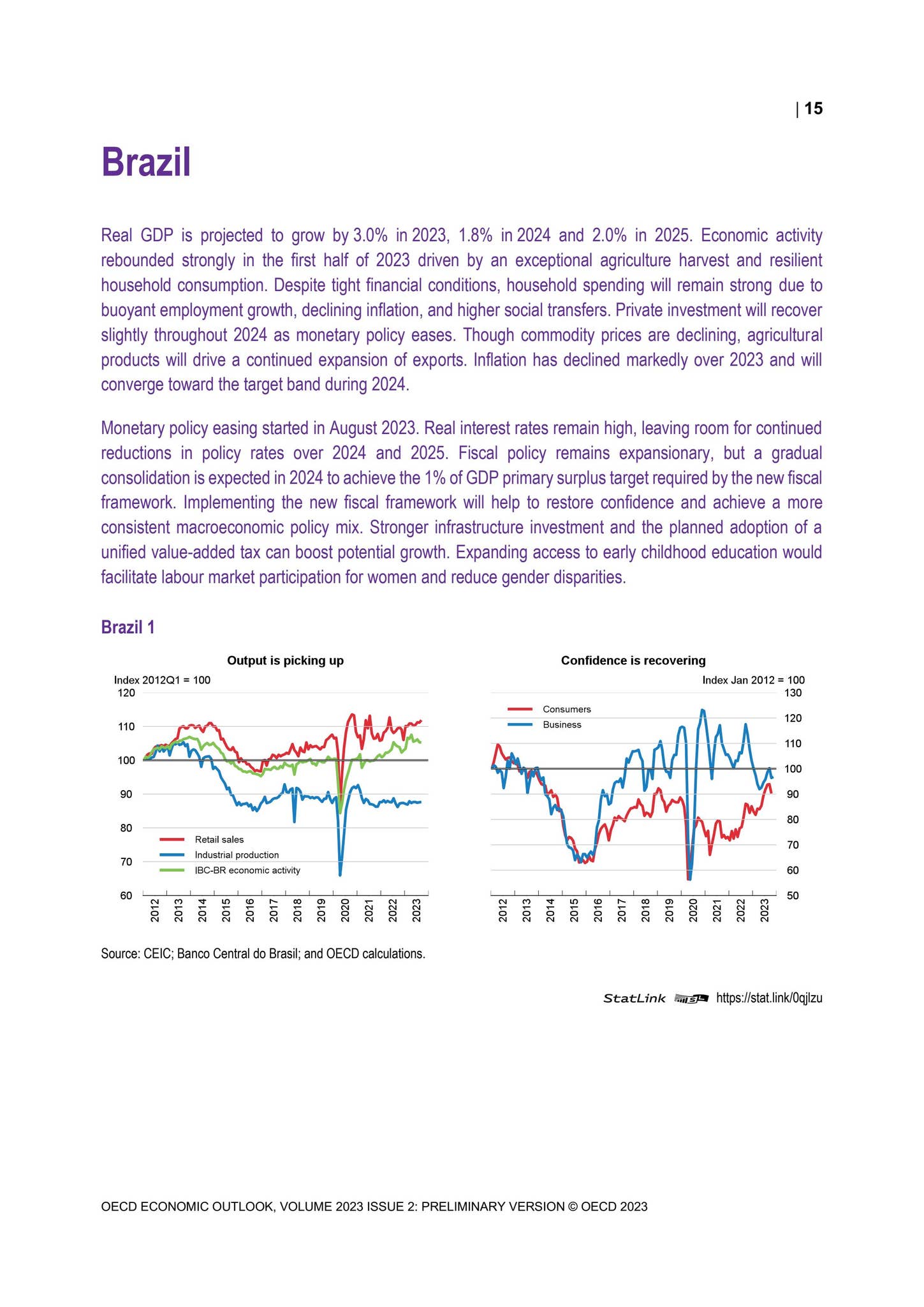 Brazil projection note OECD Economic Outlook November 2023 by OECD - Issuu