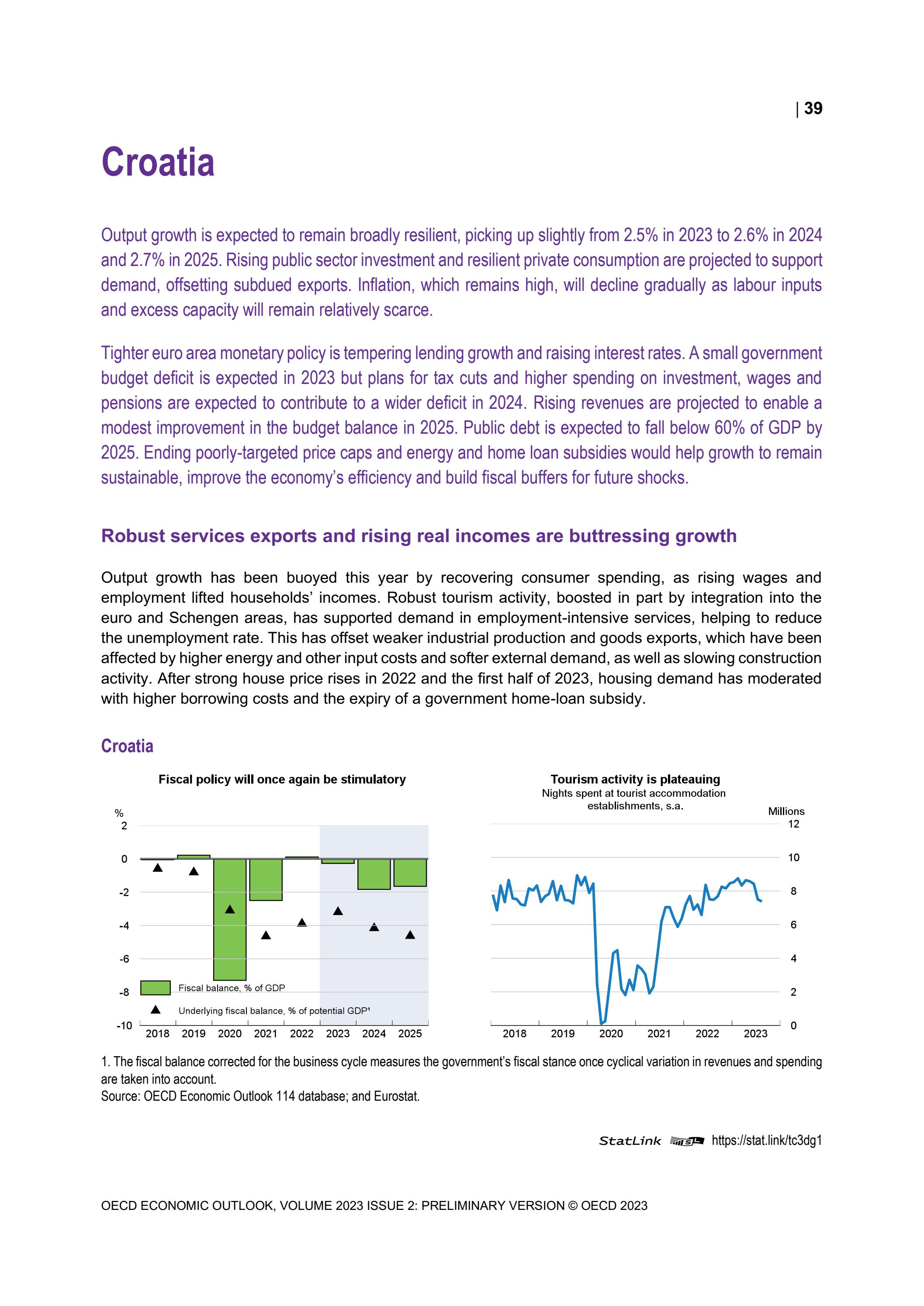 Croatia projection note OECD Economic Outlook November 2023 by OECD - Issuu