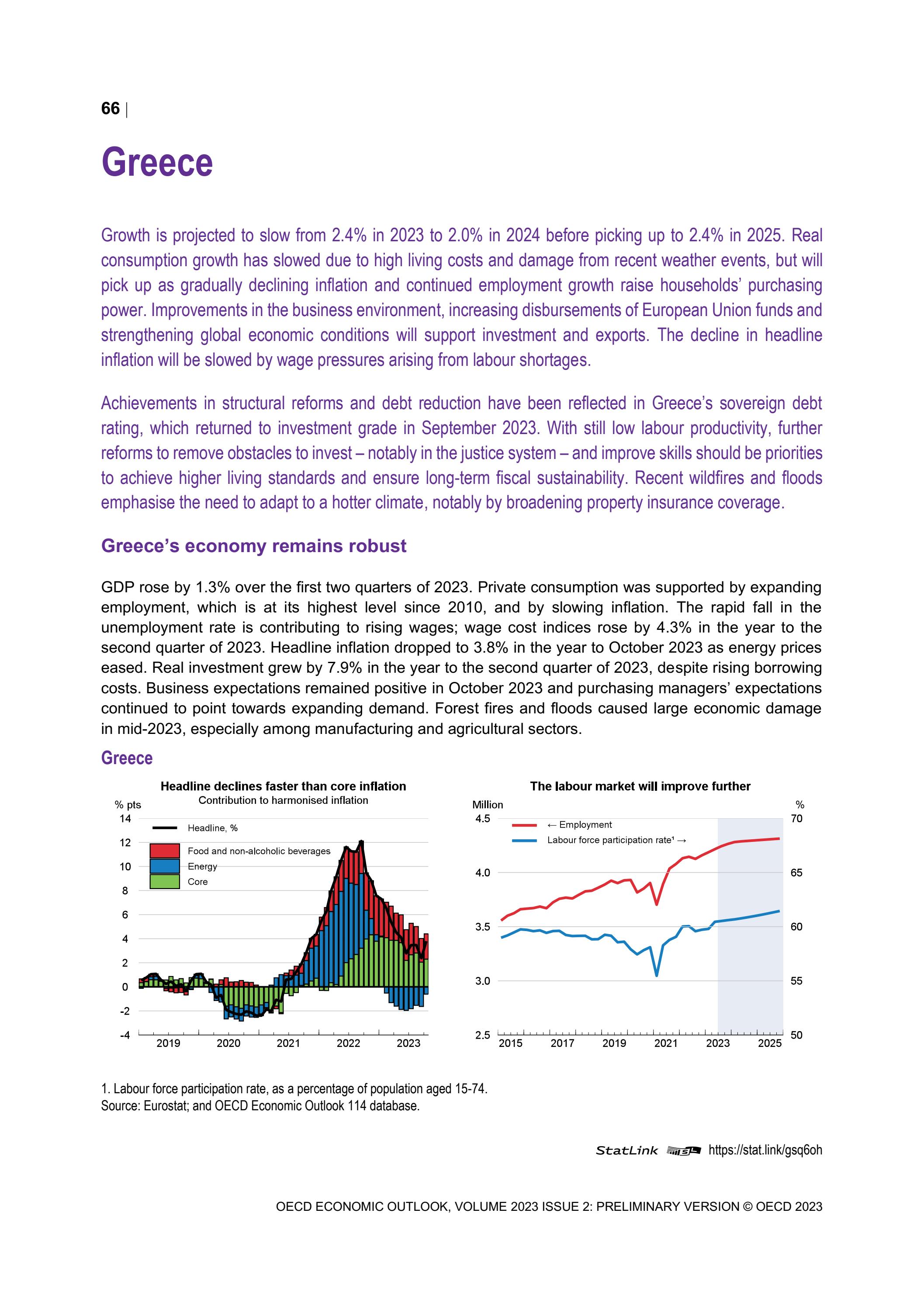 Greece projection note OECD Economic Outlook November 2023 by OECD - Issuu