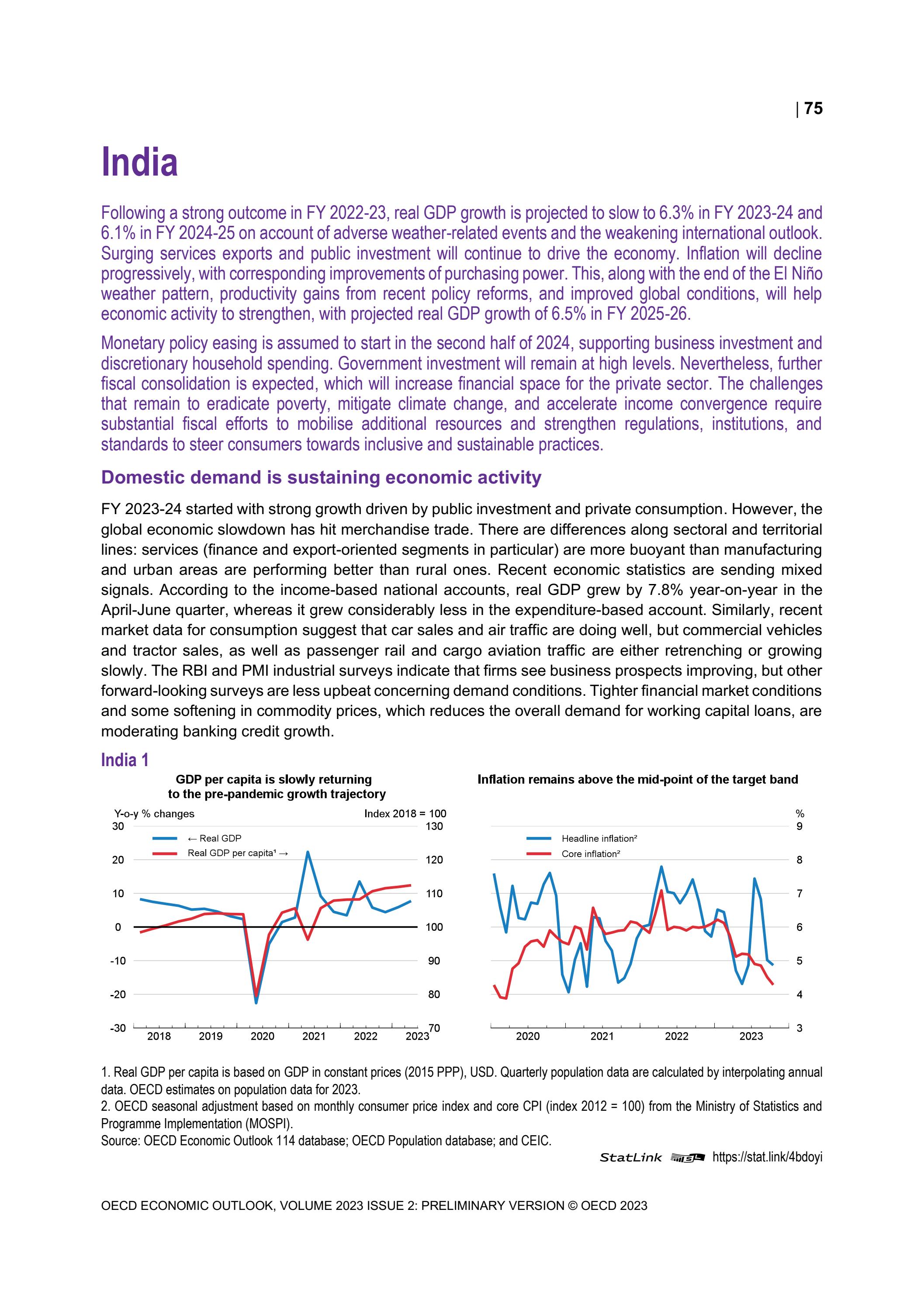 India projection note OECD Economic Outlook November 2023 by OECD - Issuu