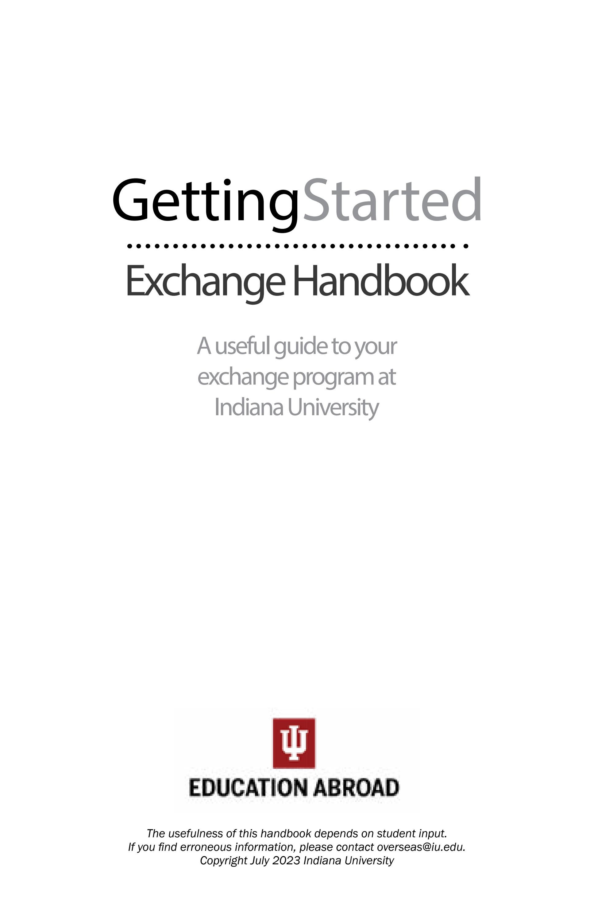 Getting Started Exchange Handbook by iuabroad - Issuu