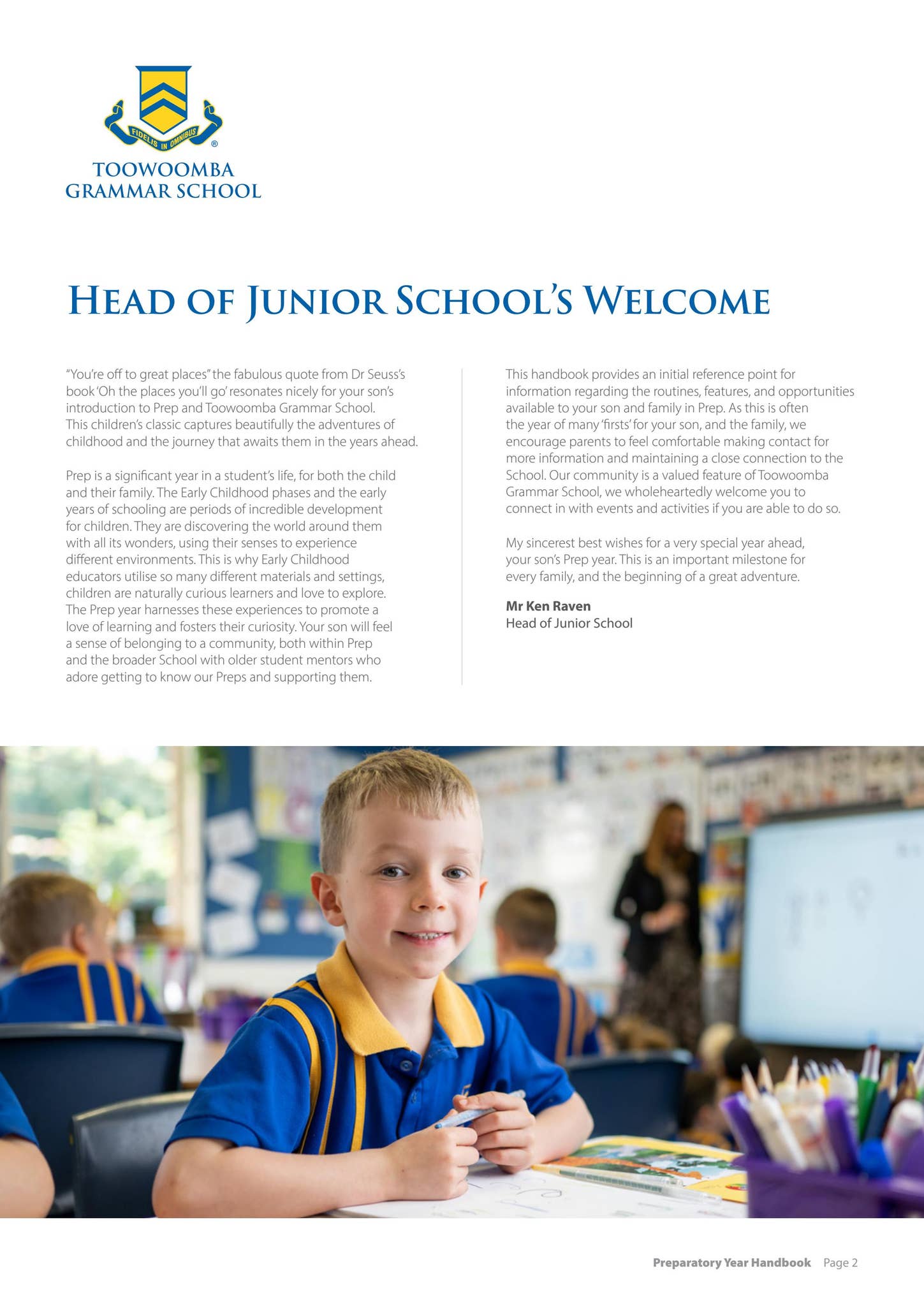 TGS School Handbook - Preparatory Year by toowoombagrammarschool - Issuu