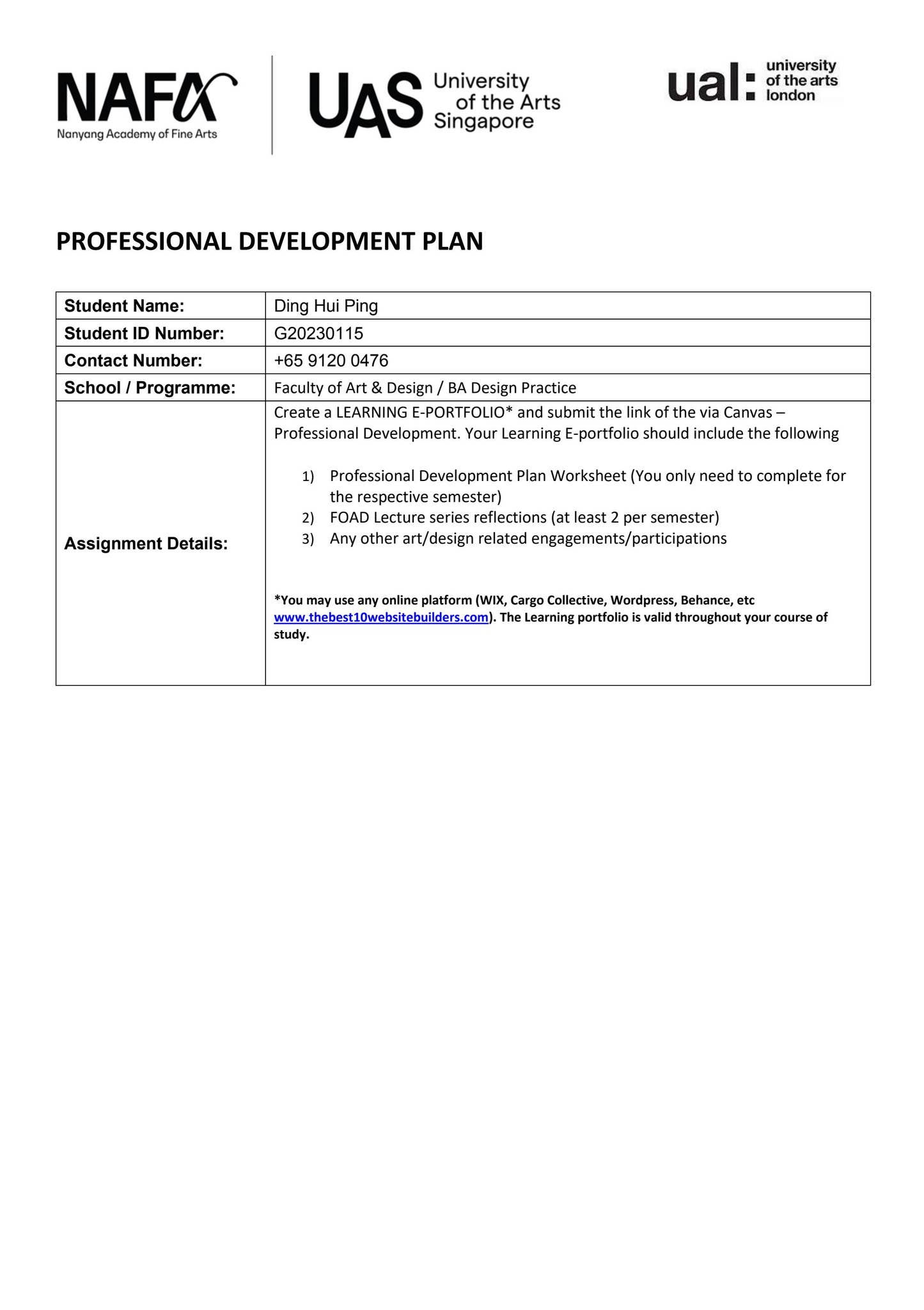 Professional Development Plan Worksheet by Hui Ping - Issuu