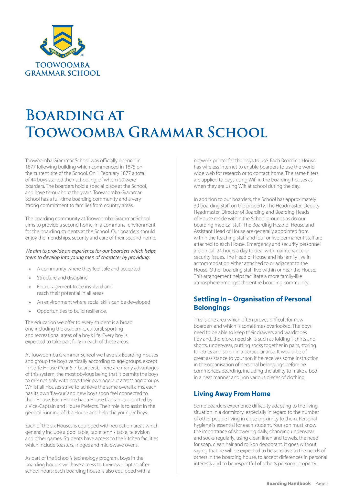 TGS School Handbook - Boarding by toowoombagrammarschool - Issuu