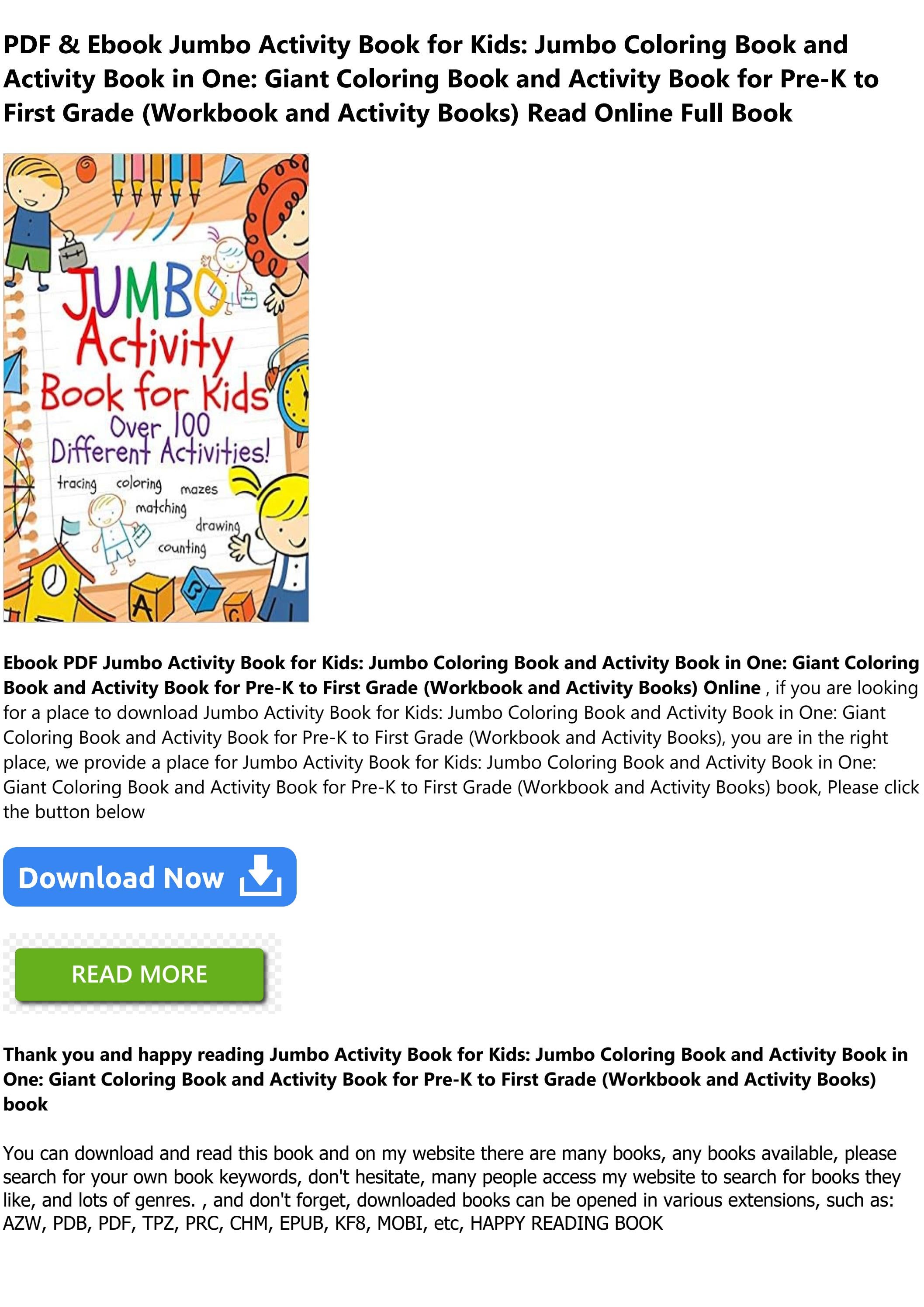 Read [PDF] Jumbo Activity Book for Kids: Jumbo Coloring Book and ...
