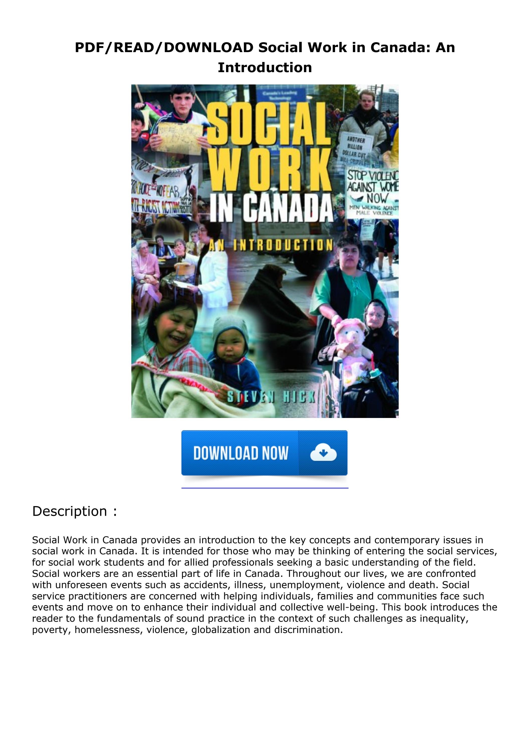 PDF Read Download Social Work In Canada An Introduction By pdf-read-download-social-work-in-canada-an-introduction-by