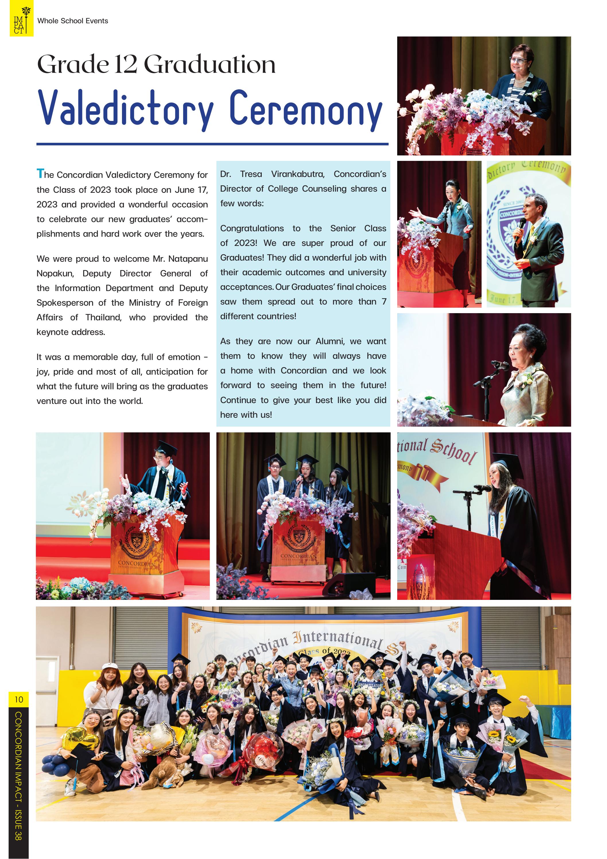 Grade 12 Graduation Valedictory Ceremony by Concordian International ...