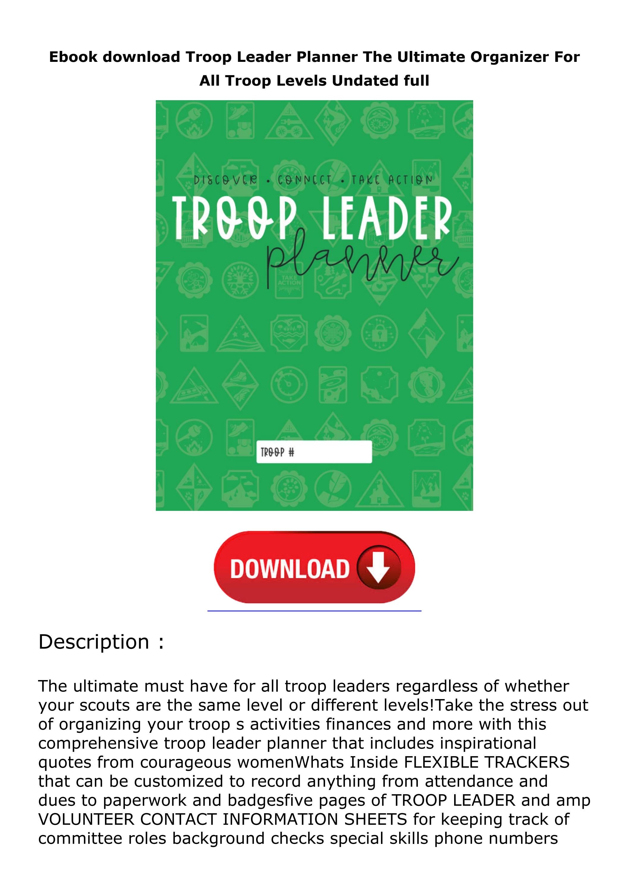 ( ️pdf)full] download Troop Leader Planner The Ultimate Organizer For ...