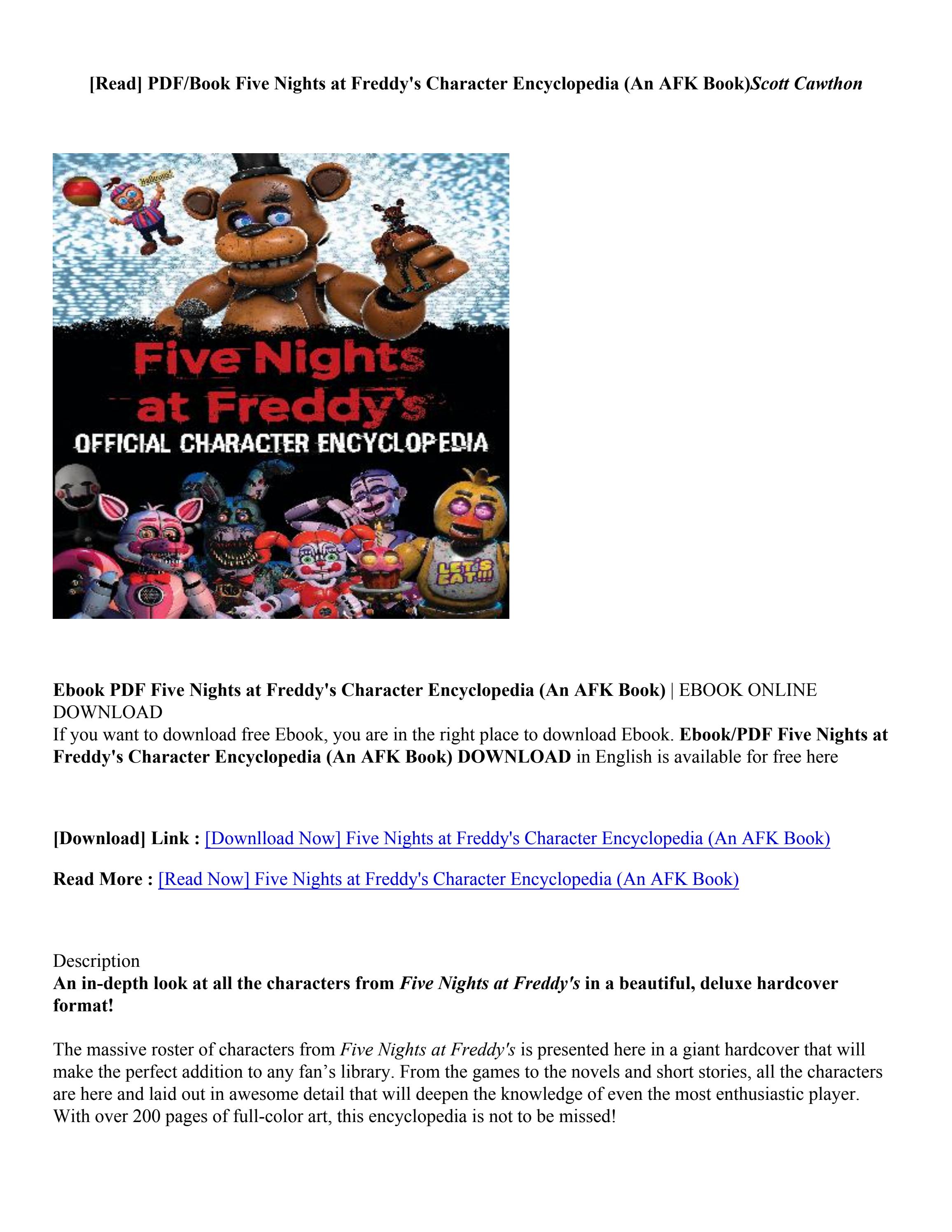 [PDF Download] Five Nights at Freddy's Character Encyclopedia (An AFK ...