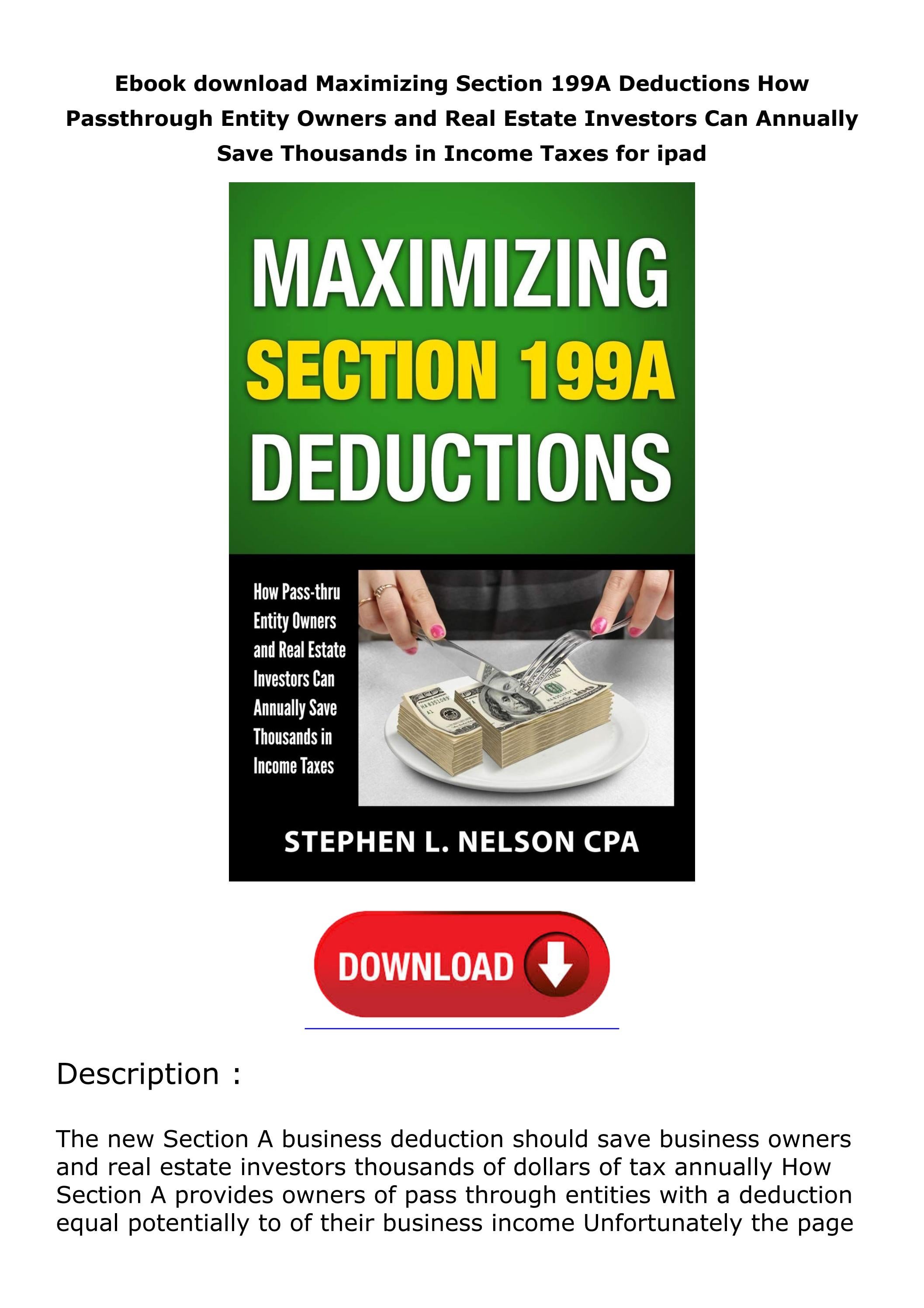 Download⚡PDF Maximizing Section 199A Deductions How Passthrough Entity ...