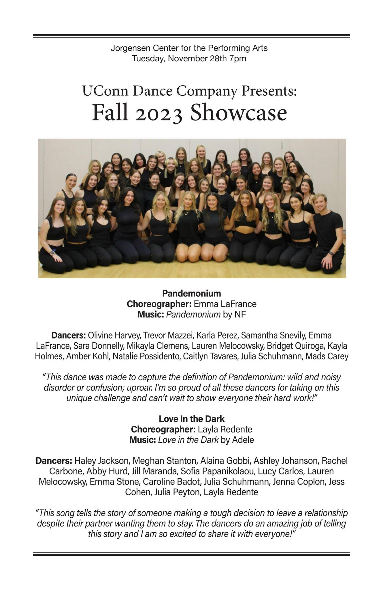UConn Dance and University Ballet 2023 | Jorgensen Center Tue, Nov 28 ...