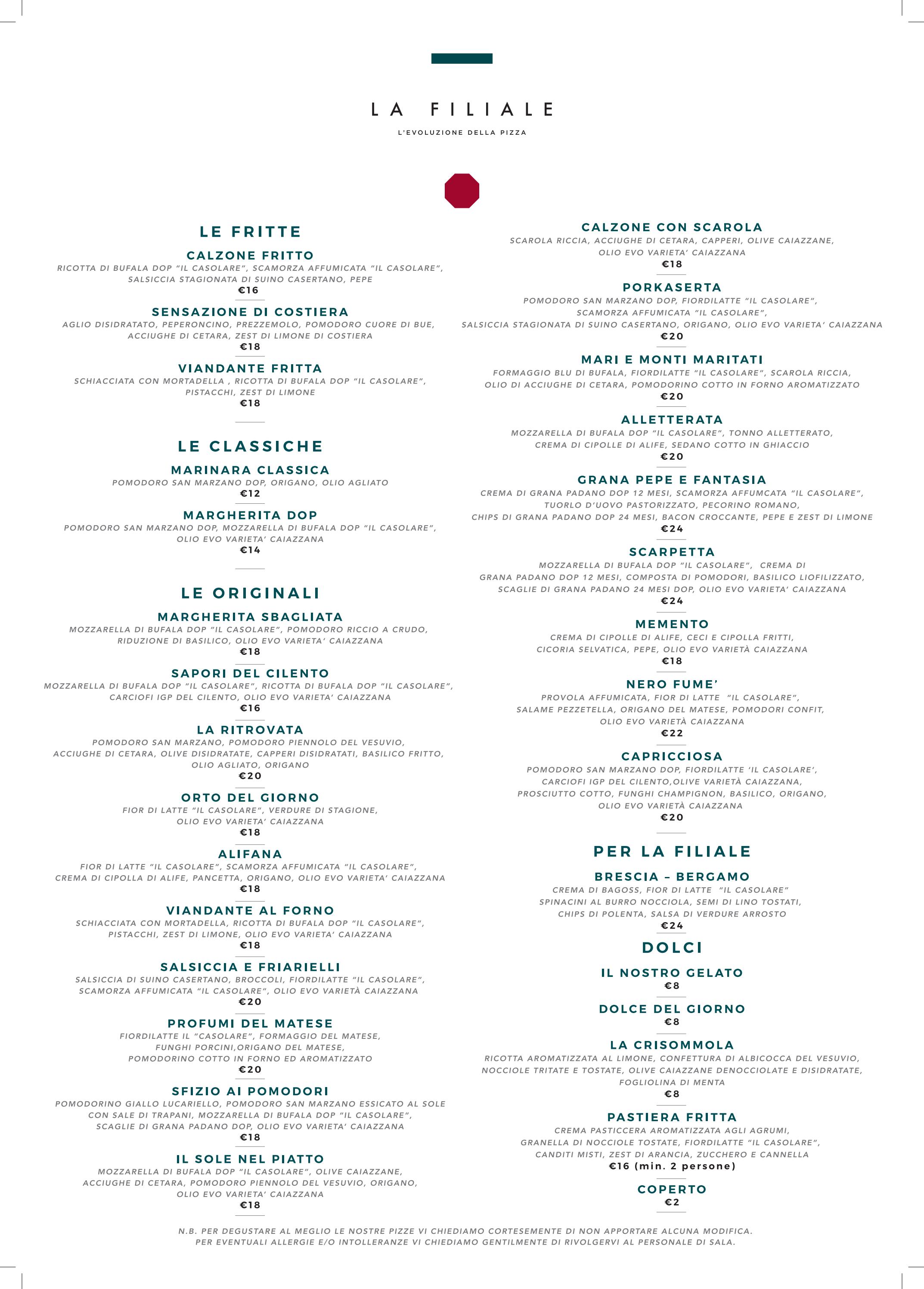 L'Albereta Relais & Châteaux | La Filiale Menu EN by Ingenia Direct s.r ...