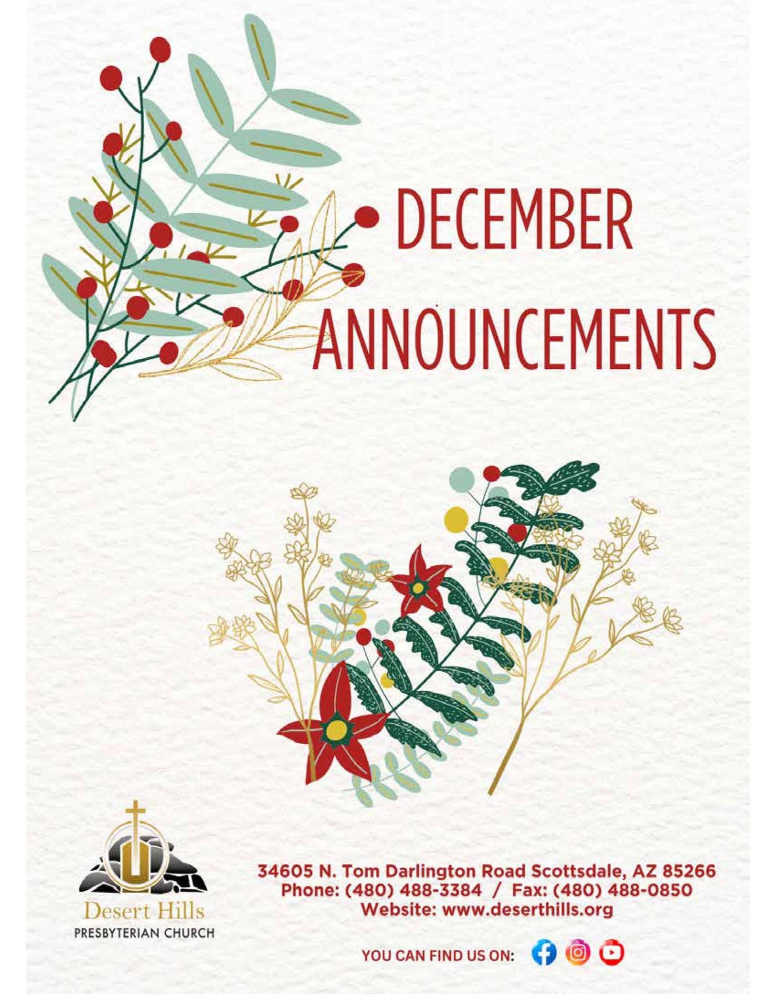 December Announcements by Desert Hills Presbyterian Church - Issuu