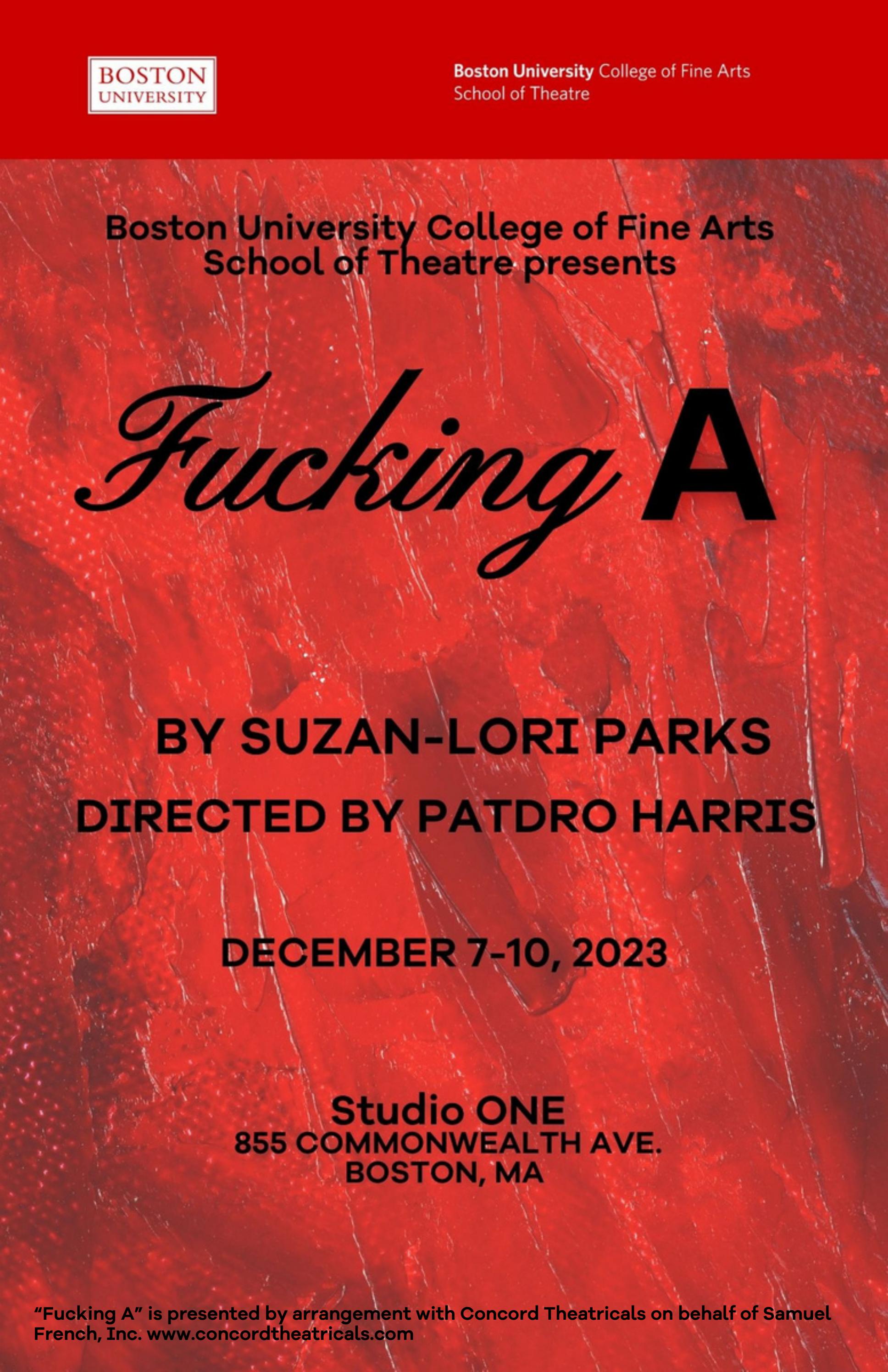 Fucking A | Boston University School of Theatre Program by Boston University College of Fine ...