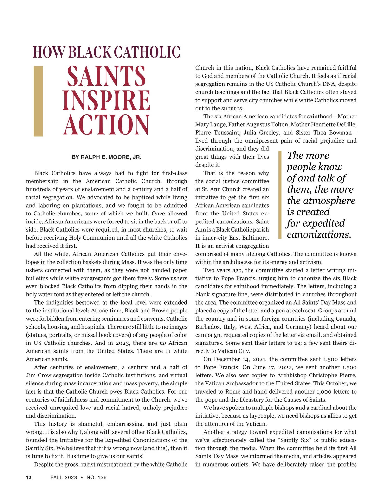How Black Catholic Saints Inspire Action by Ralph E. Moore, Jr. by ...
