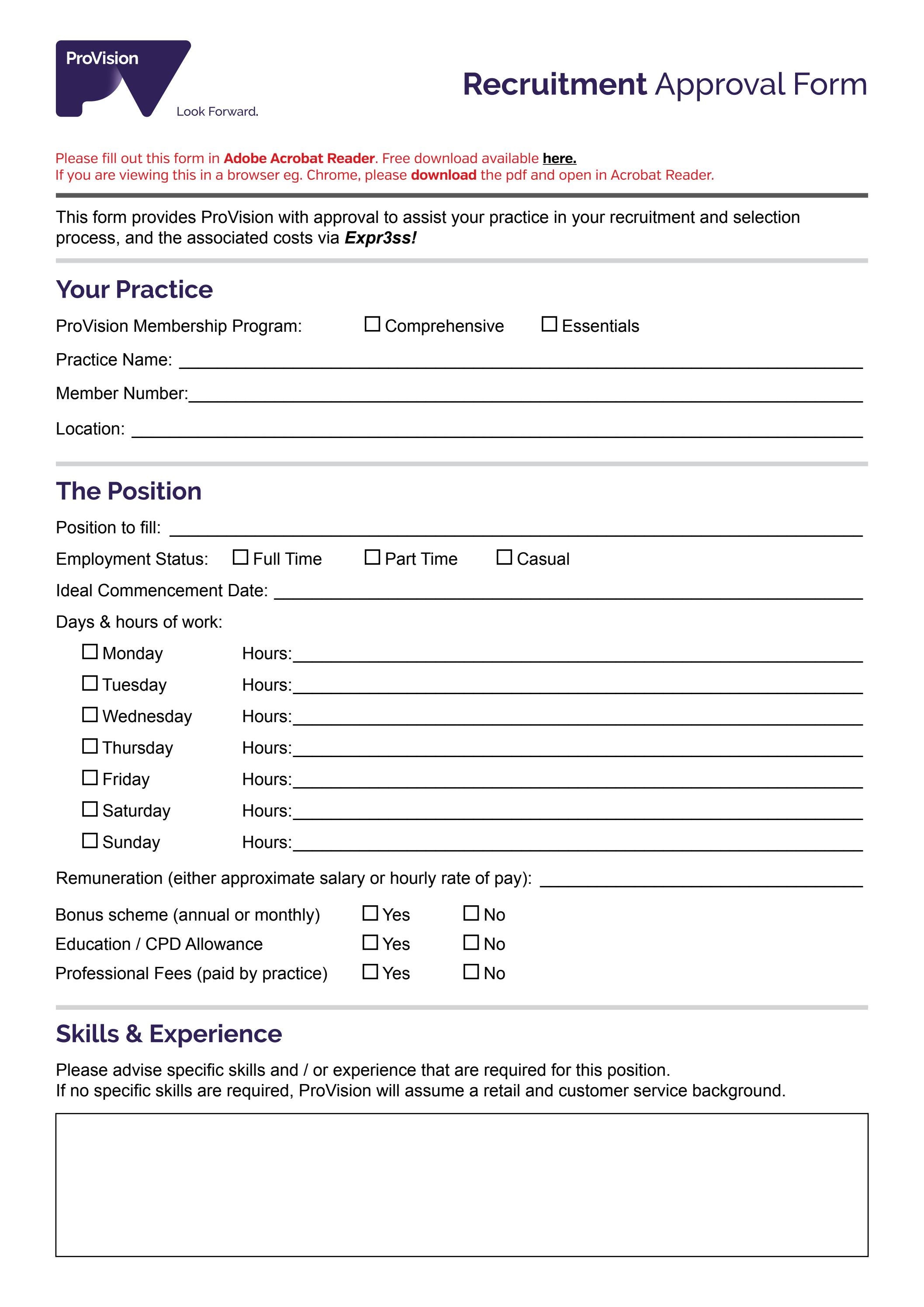 Recruitment Approval Form by ProVision - Issuu