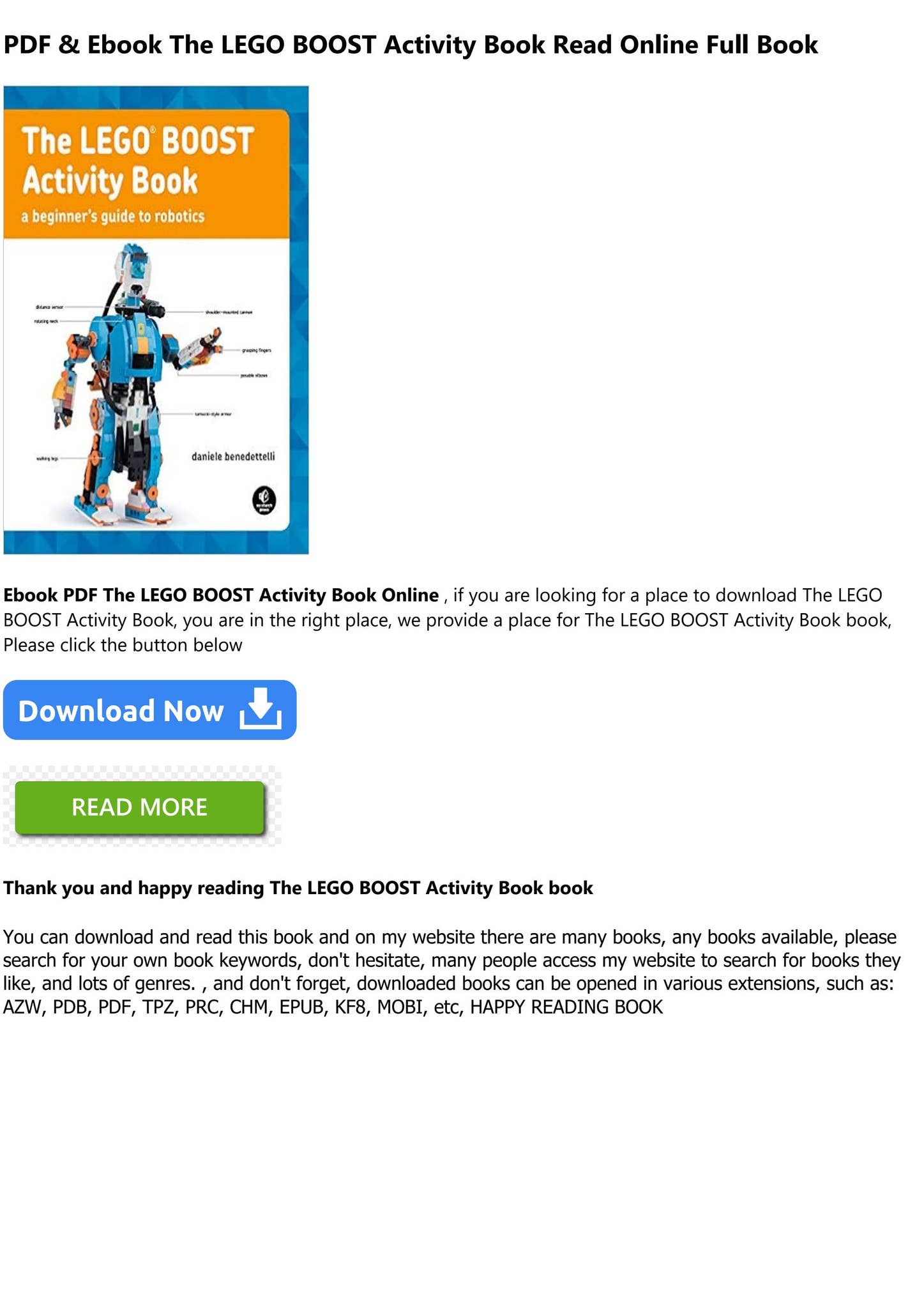 [P.D.F Download] The LEGO BOOST Activity Book Full-Acces by ...
