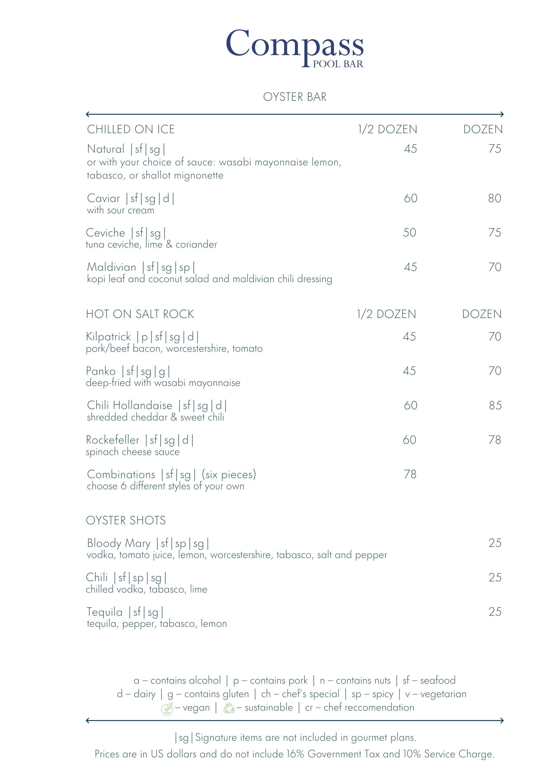 Compass Pool Bar Food Menu by milaidhoo - Issuu