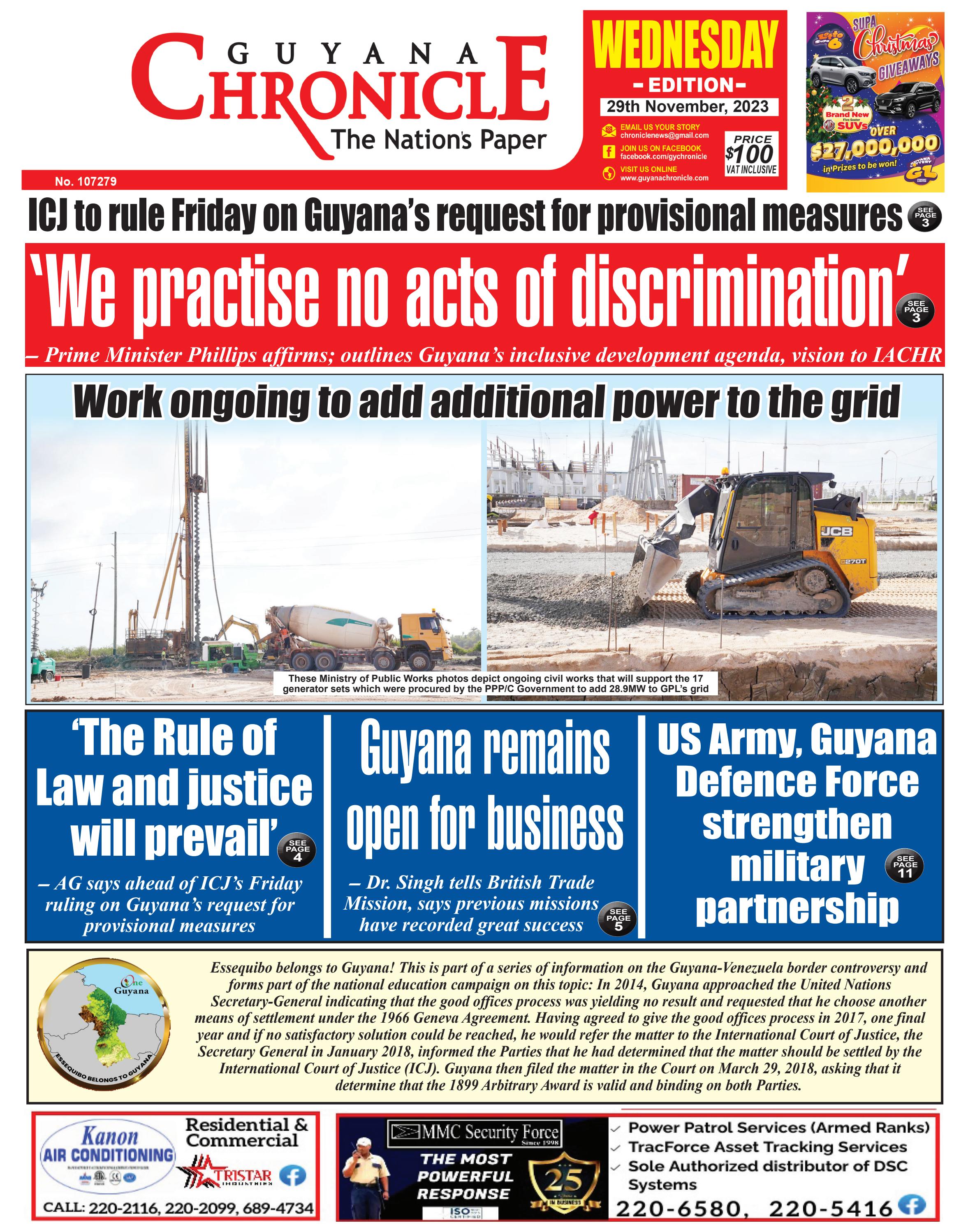 Guyana Chronicle E-Paper 29-11-2023 by Guyana Chronicle - Issuu