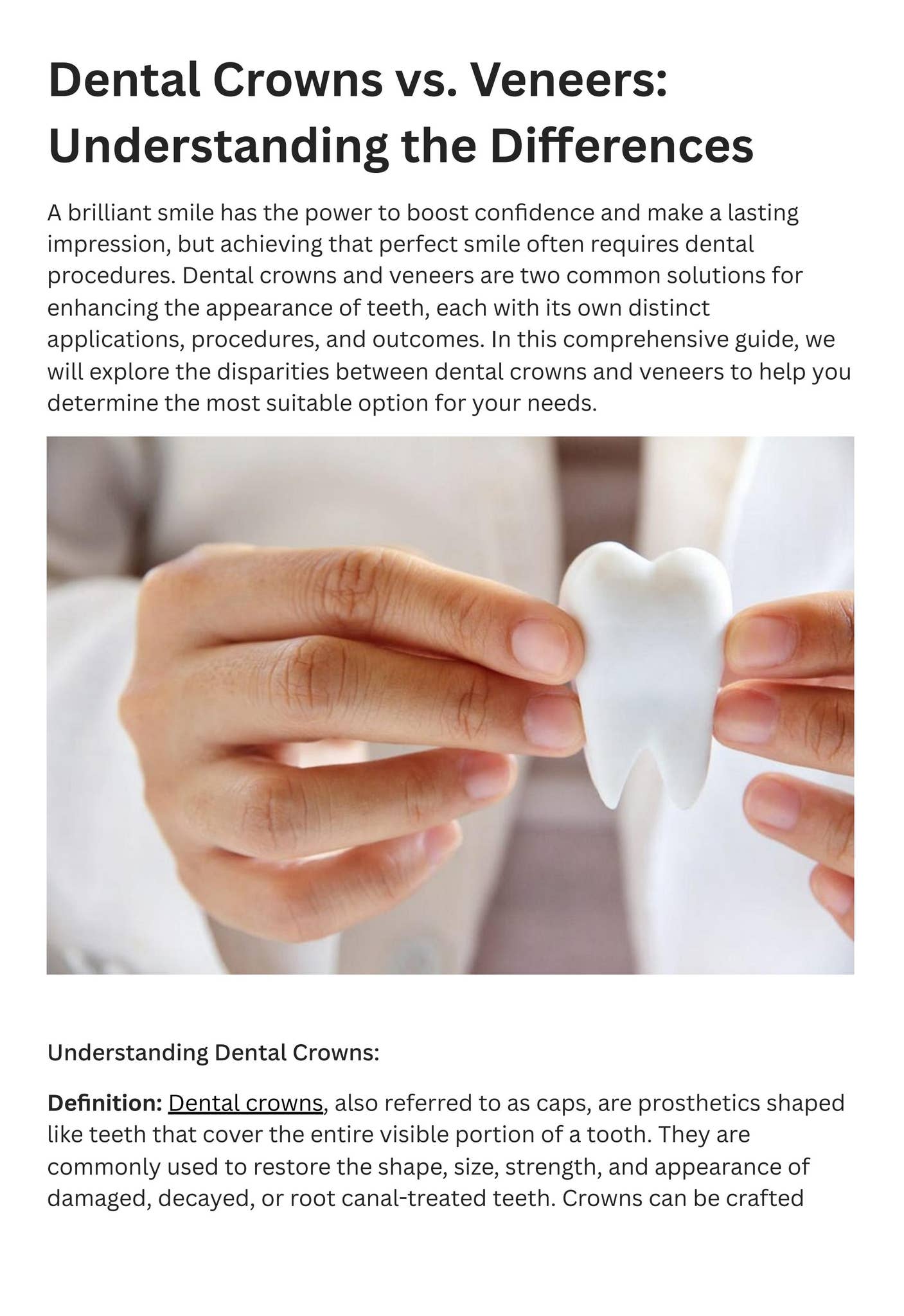 Dental Crowns vs. Veneers: Understanding the Differences by PoCo Dental - Issuu