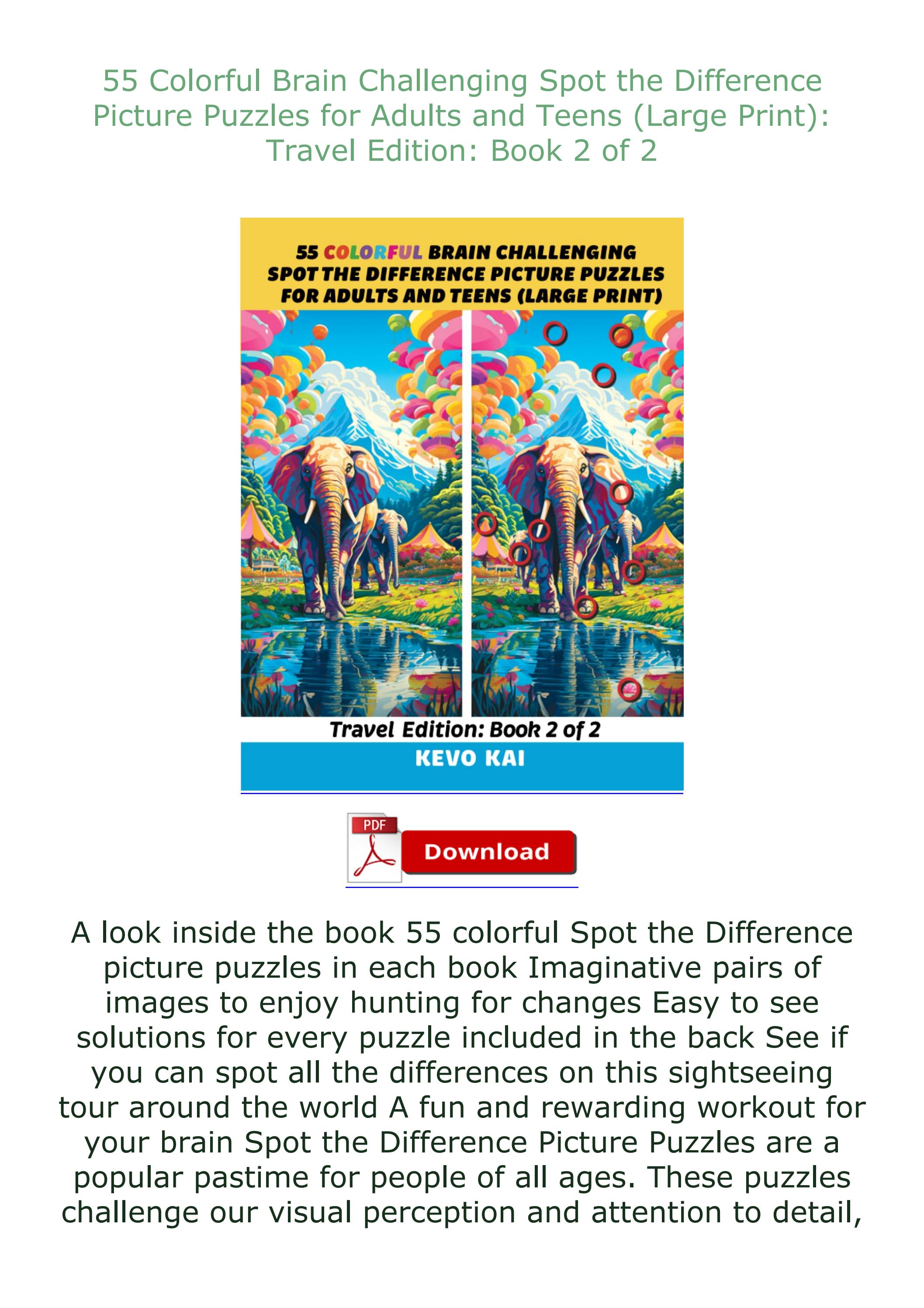 get [⚡PDF] ⚡DOWNLOAD⚡ 55 Colorful Brain Challenging Spot the Difference ...
