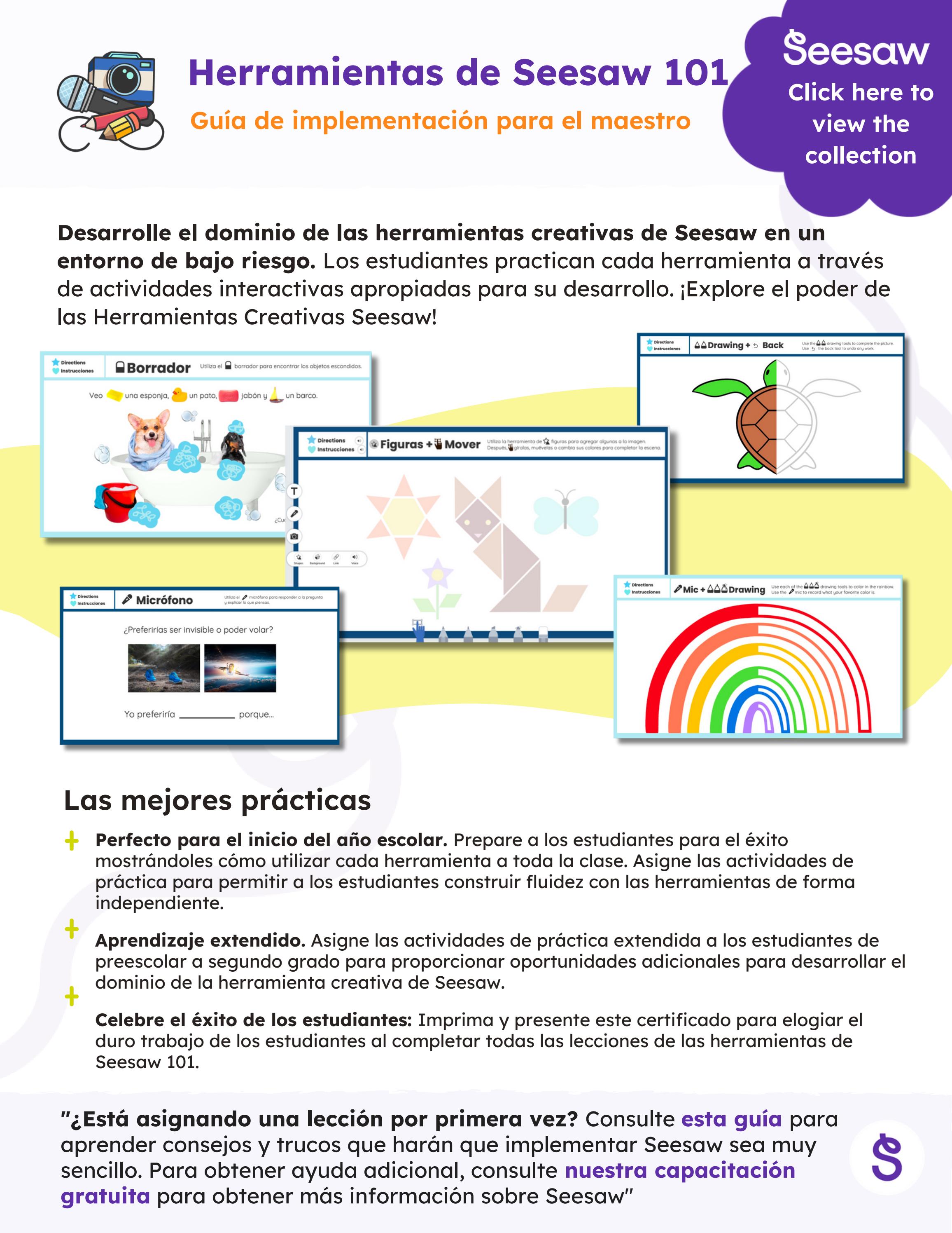 Herramientas de Seesaw 101 Implementation Guide by seesawlearning - Issuu