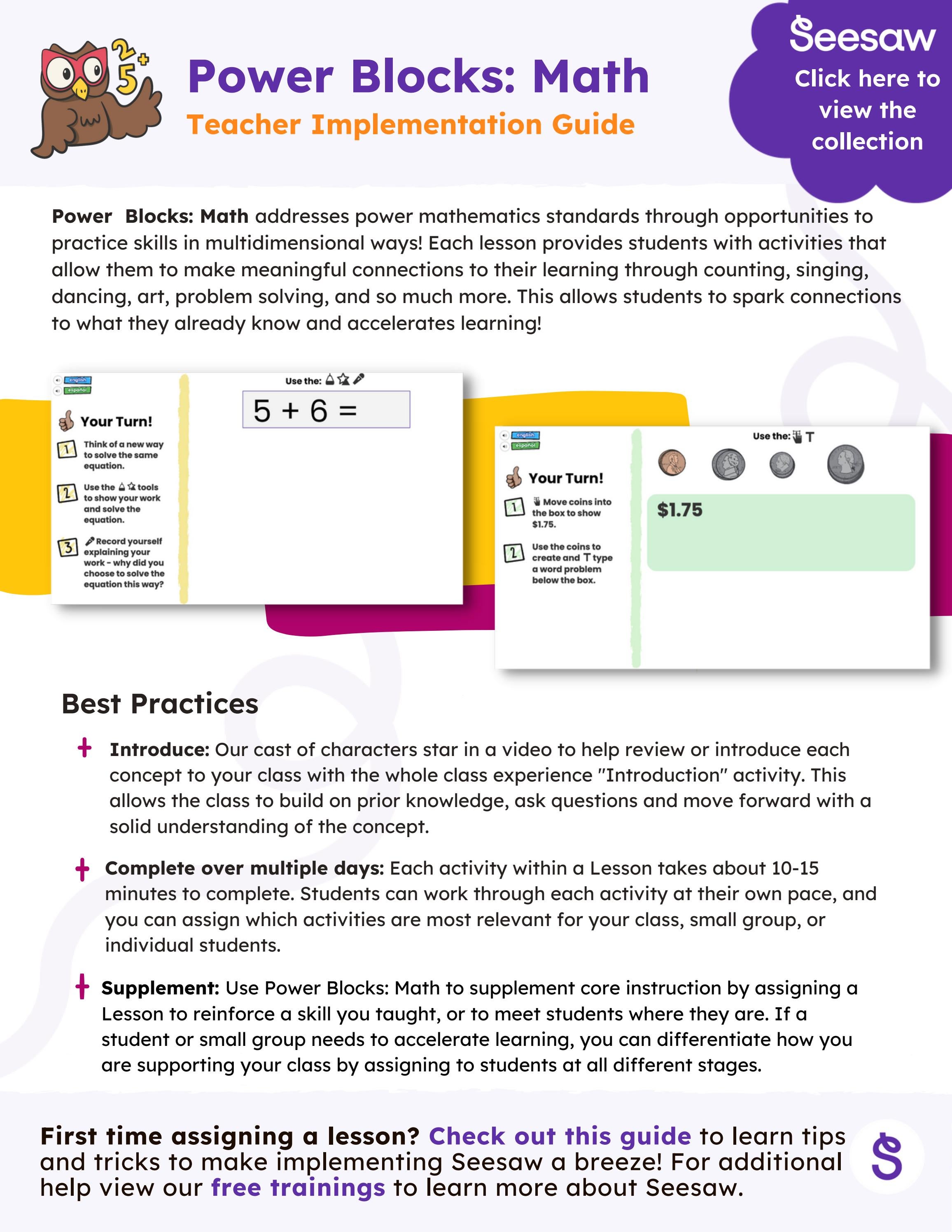 Power Blocks: Math Implementation Guide by seesawlearning - Issuu