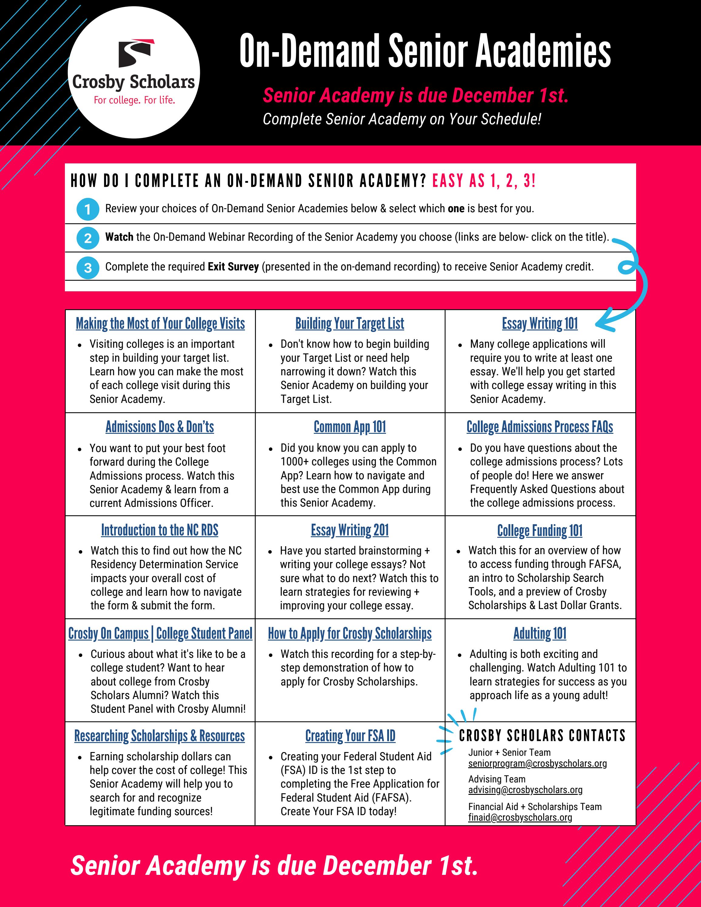 On-Demand Senior Academies | Class of 2024 by cscp - Issuu